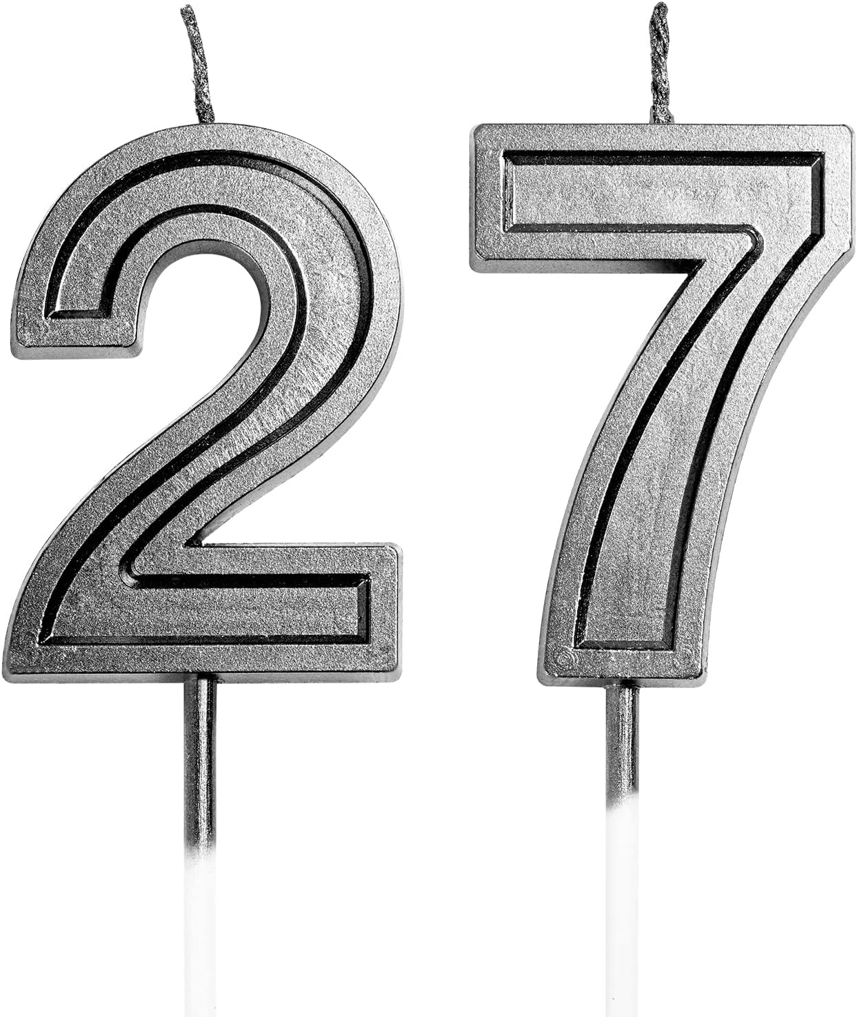 Amazon.com: 27th & 72nd Birthday Candles Number 27 72 Cake Topper Happy ...