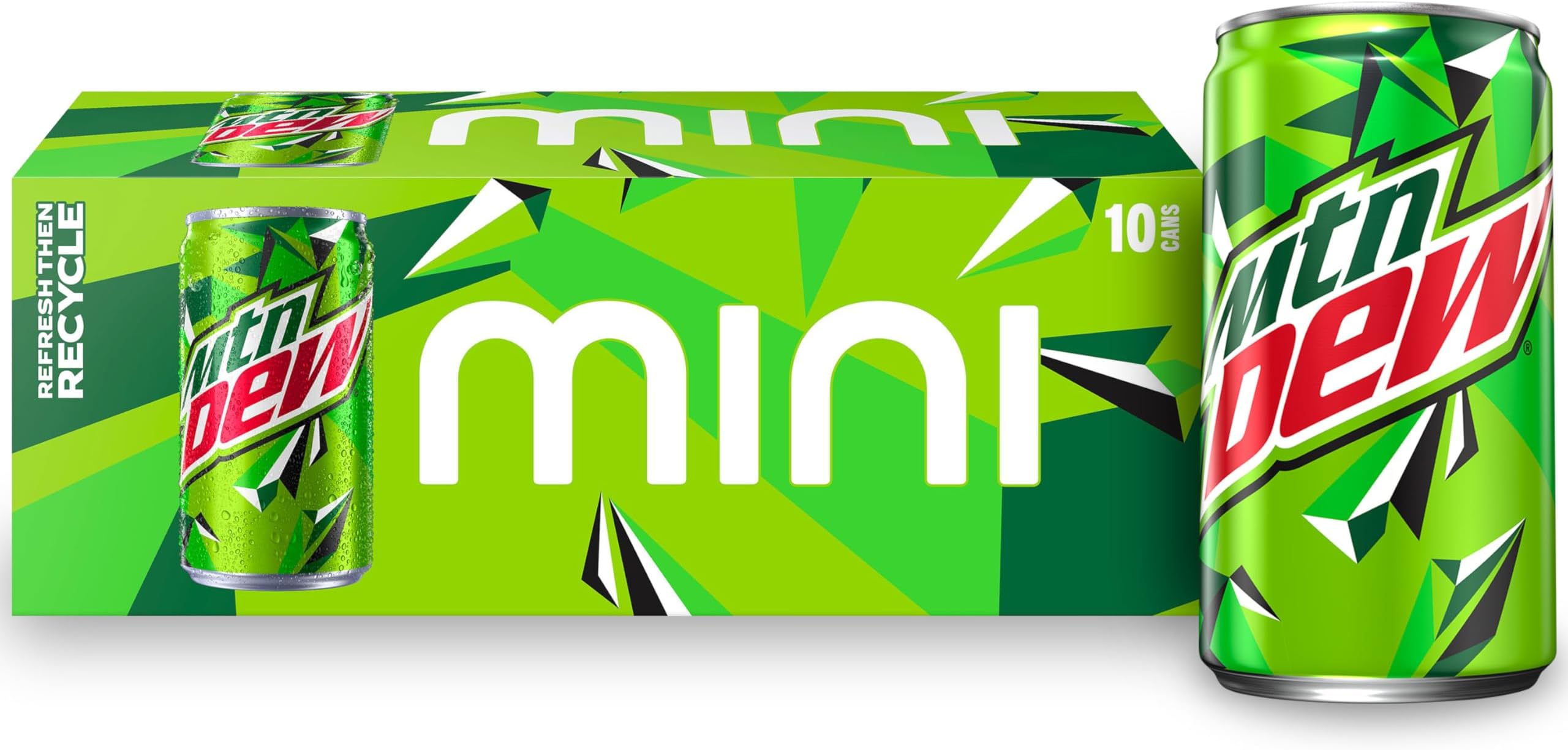 Amazon.com: Mountain Dew Soda, Mini Cans, 7.5 Fl Oz (Pack of 10 ...