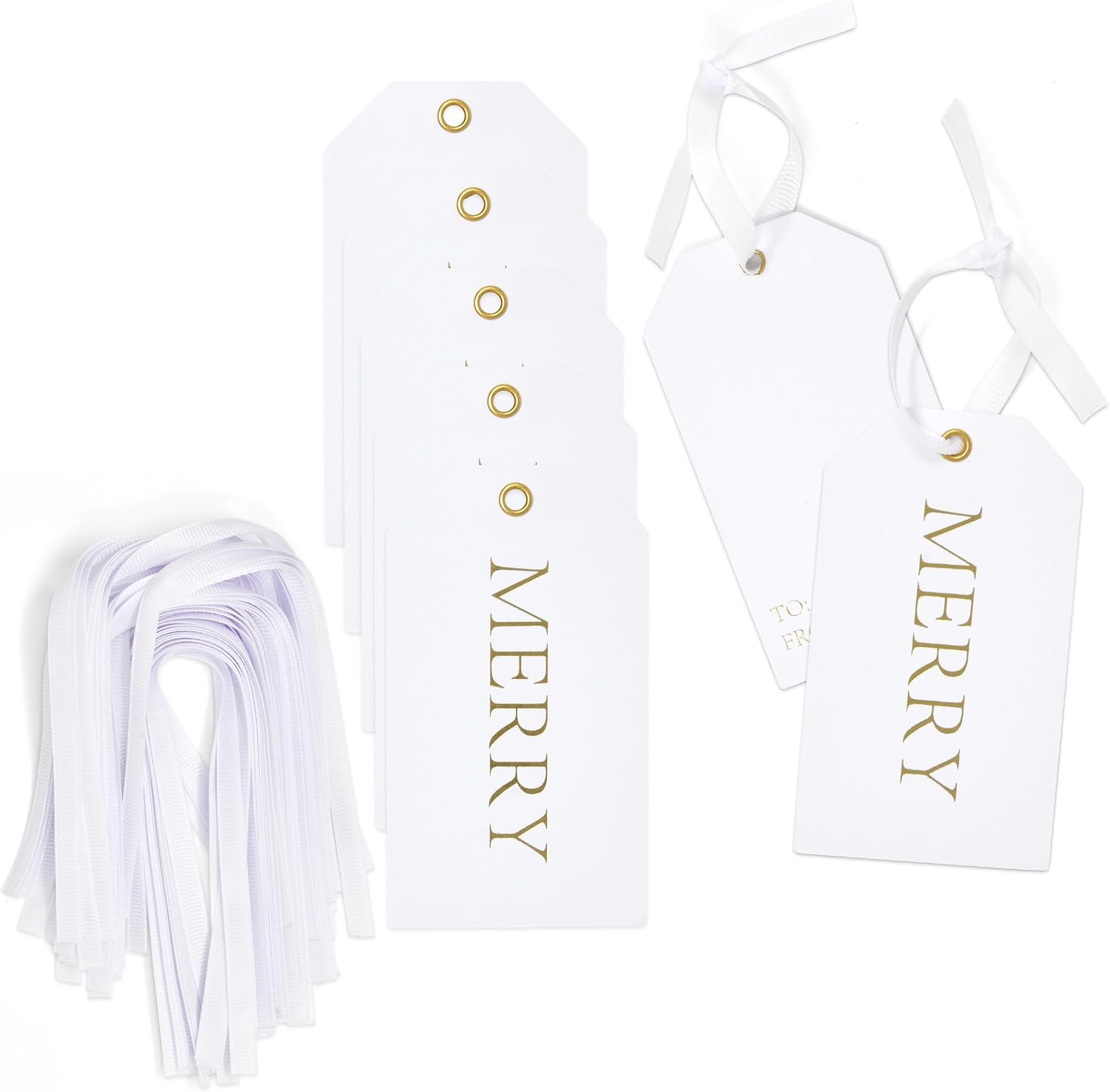 Amazon.com: Gift Boutique - 50 Count Christmas Gift Tags with Ribbon ...