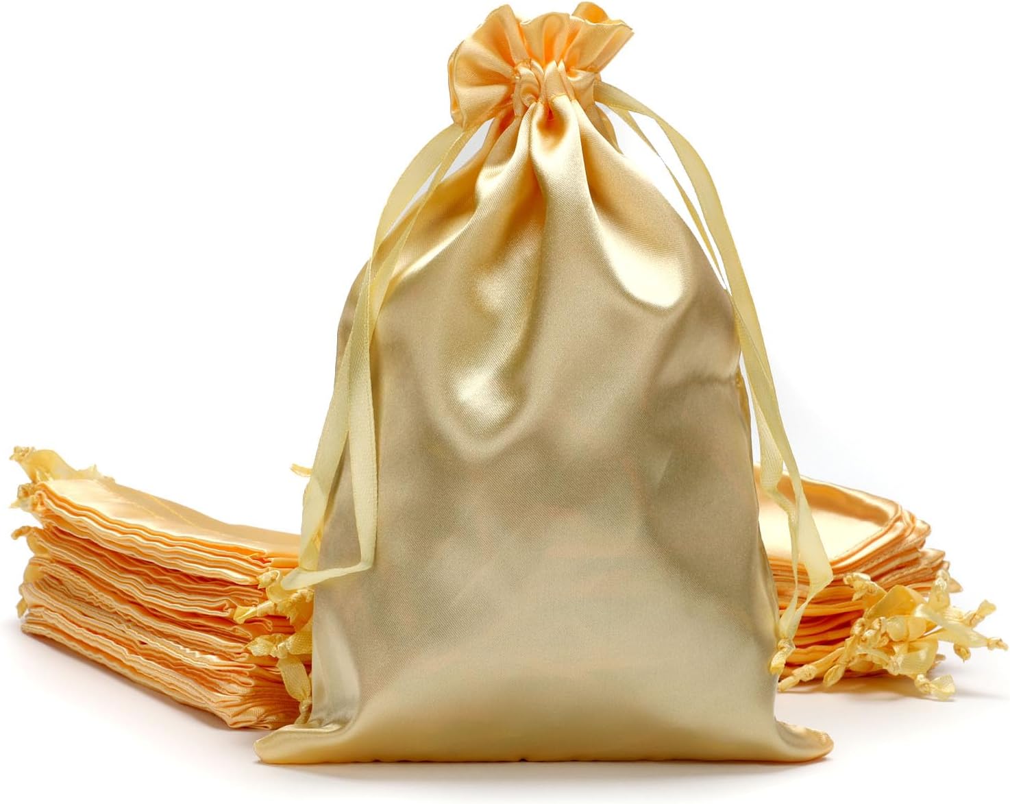 Amazon.com: Tapleap 5x8 inches Gold Satin Cloth Bags, For Wrapping New ...