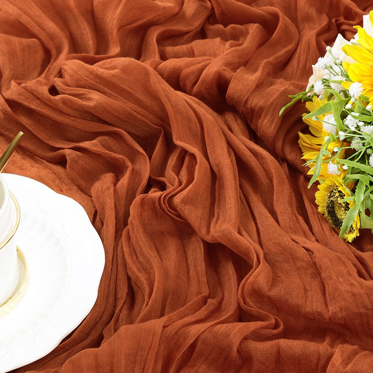 Snapklik.com : Cheesecloth Table Runner 14ft Gauze Boho Rustic ...