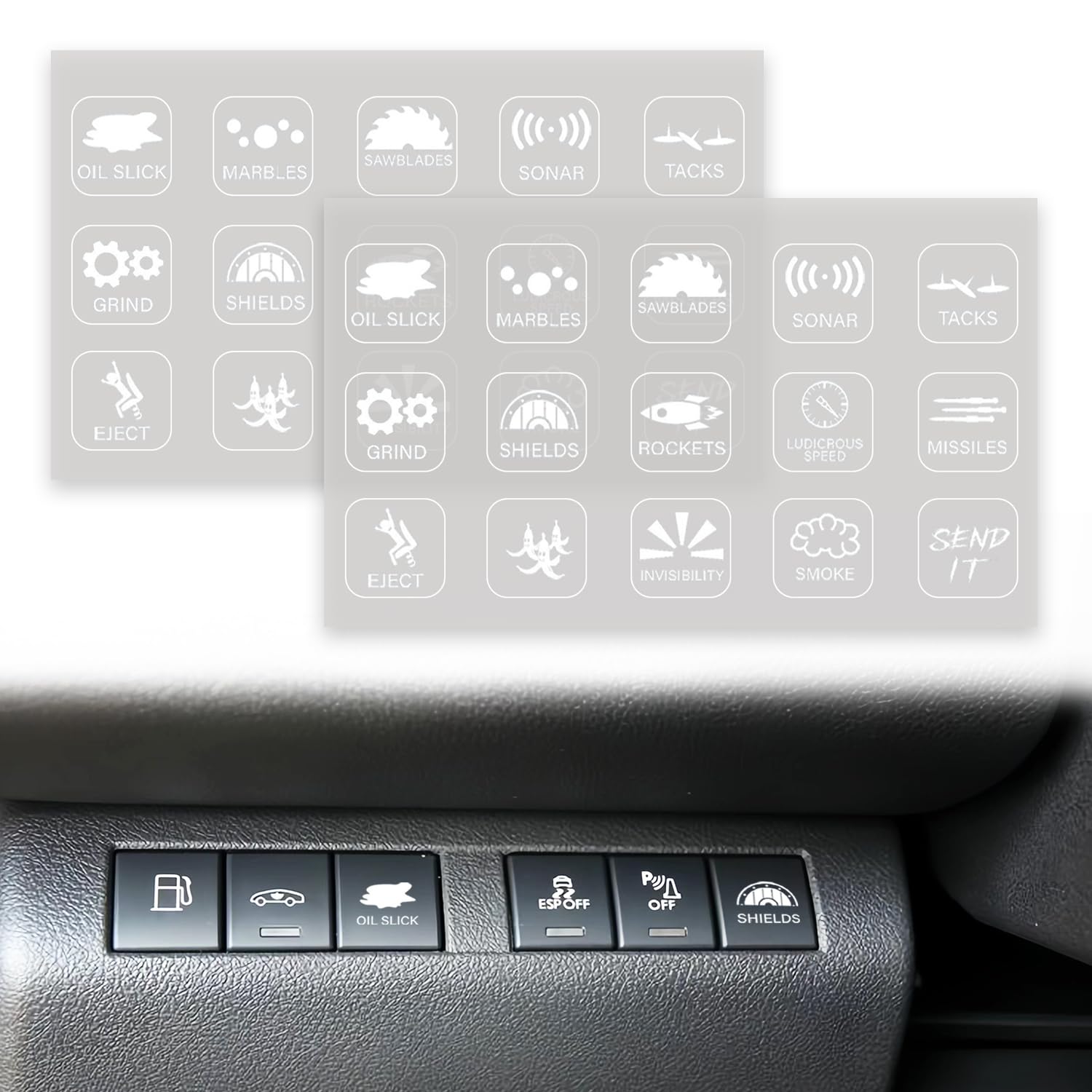 Snapklik.com : 2PCS Novelty Stickers For Car Or Truck Unused Buttons ...