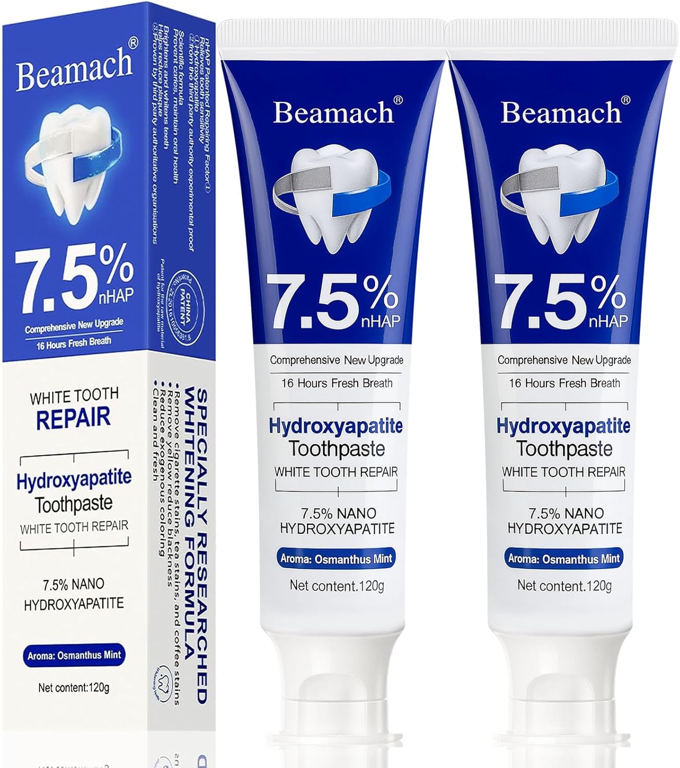 Amazon.com : Beamach Hydroxyapatite Toothpaste - Fluoride-Free Nano ...