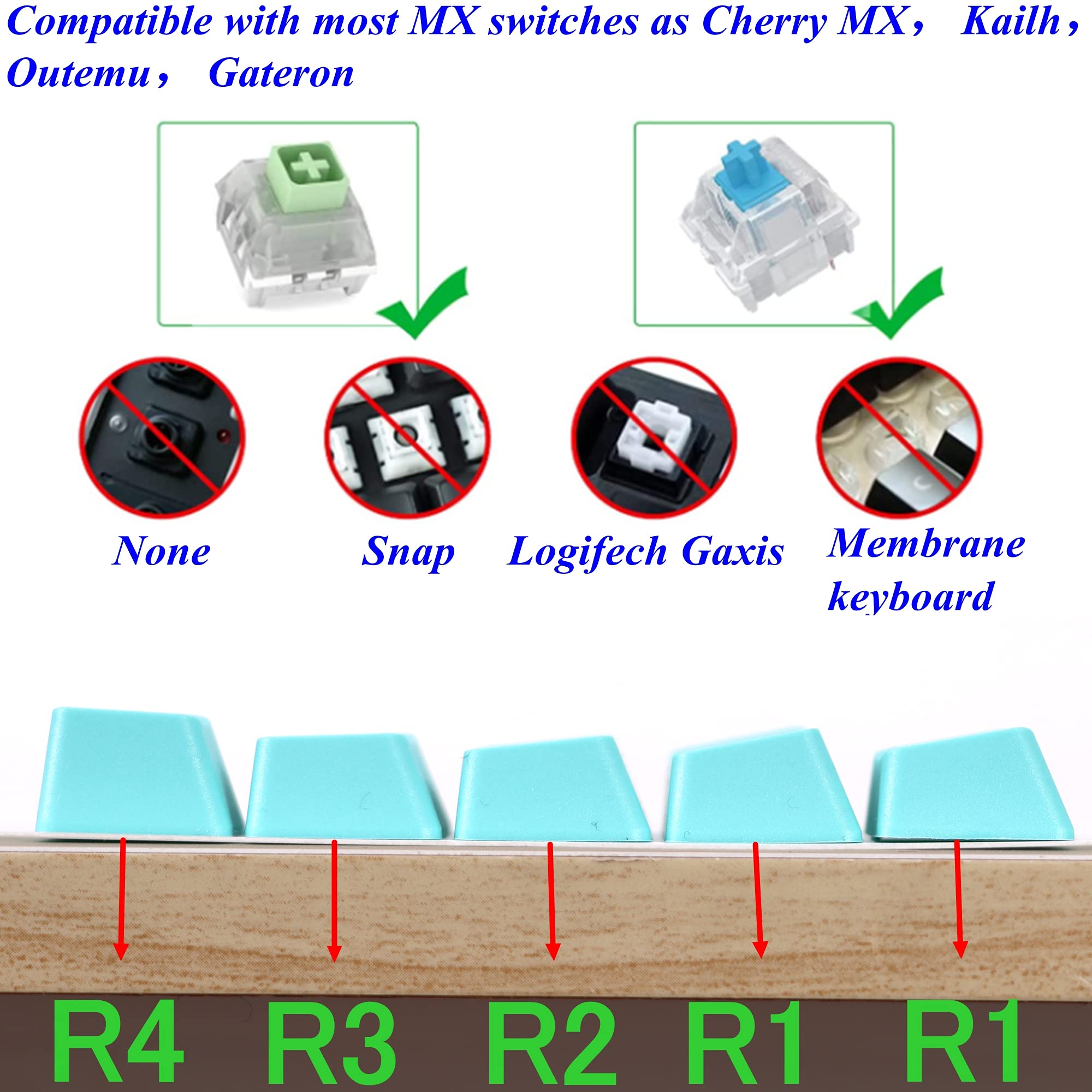 CJXSP PBT 61 Keycaps 60 Percent, OEM Profile Gaming Keycaps Cherry MX ...