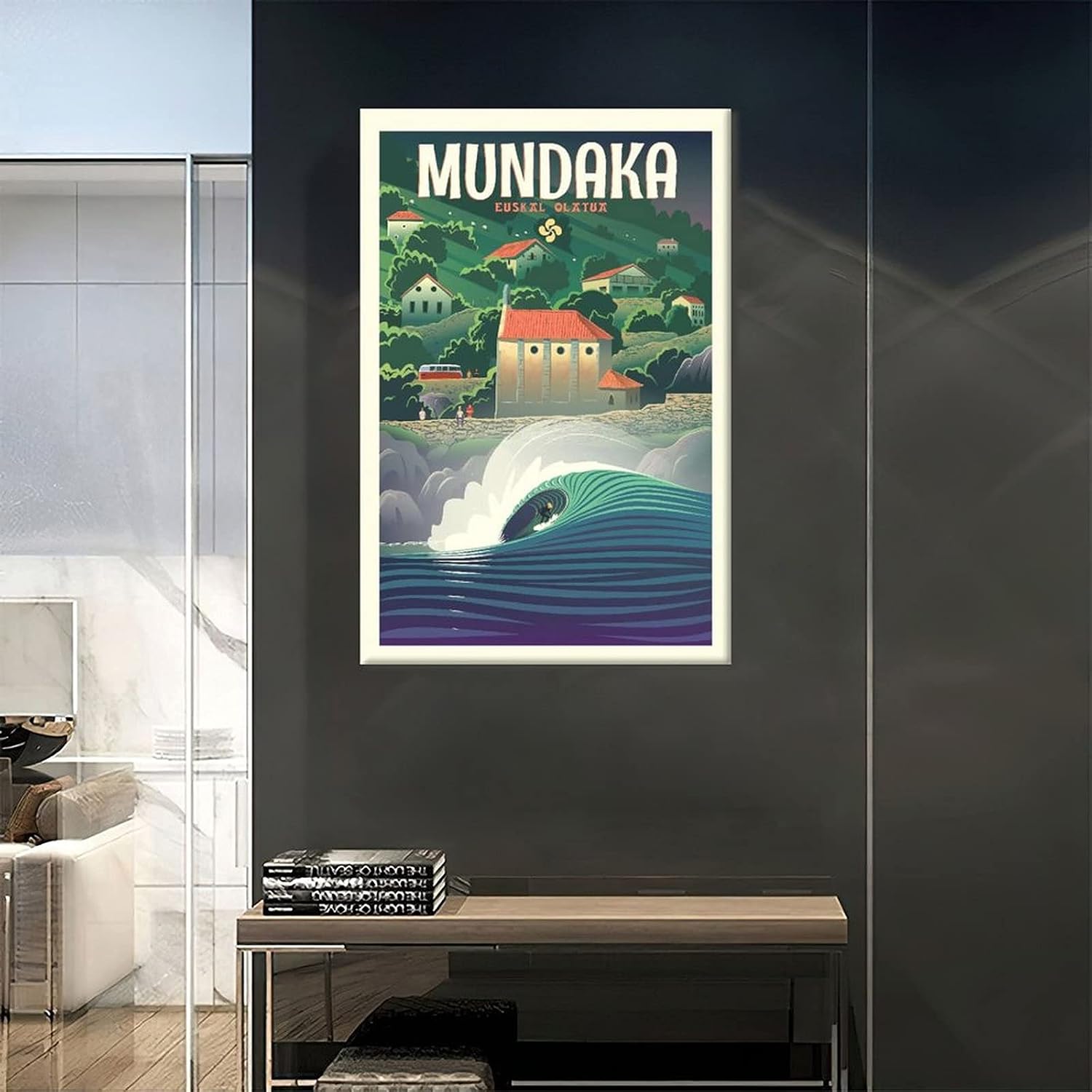 Voyage Vintage Mundaka Surf Au Pays Basque Espagnol Poster Dennis ...