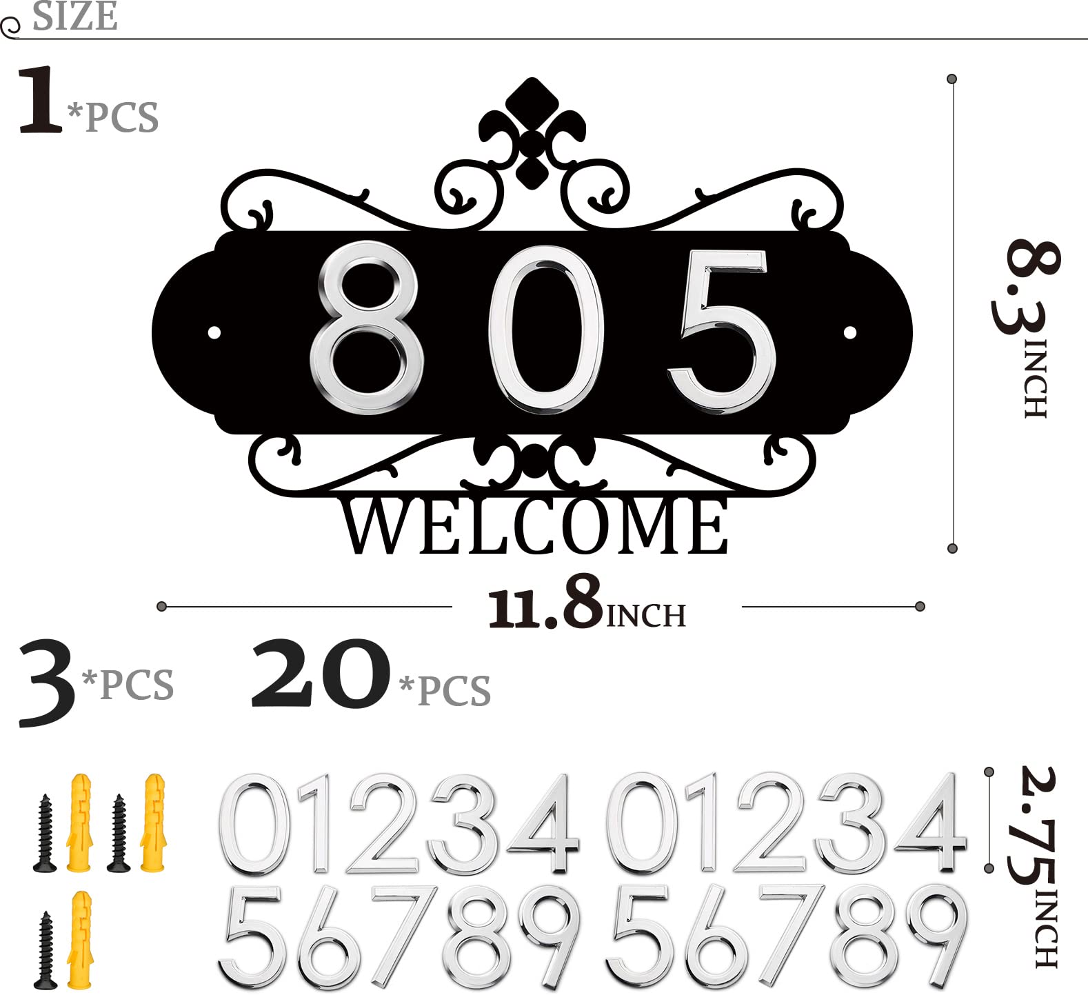 Snapklik.com : House Numbers For Outside,Metal House Address Plaques ...