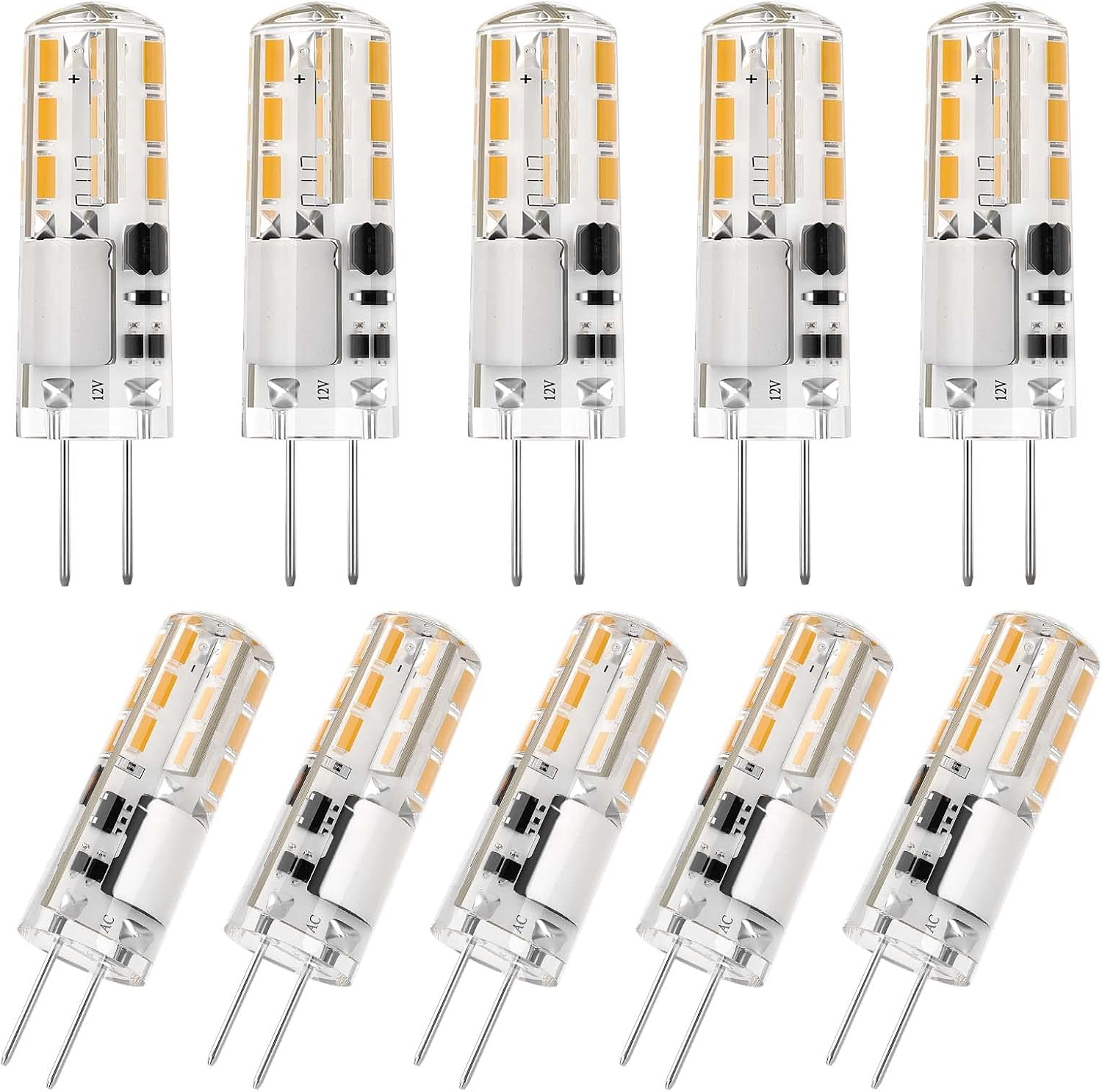 DiCUNO Bombilla LED G4, 1.2W (10W Equivalente Halógeno), 120LM, AC/DC 12V T3, Luz blanca cálida ...