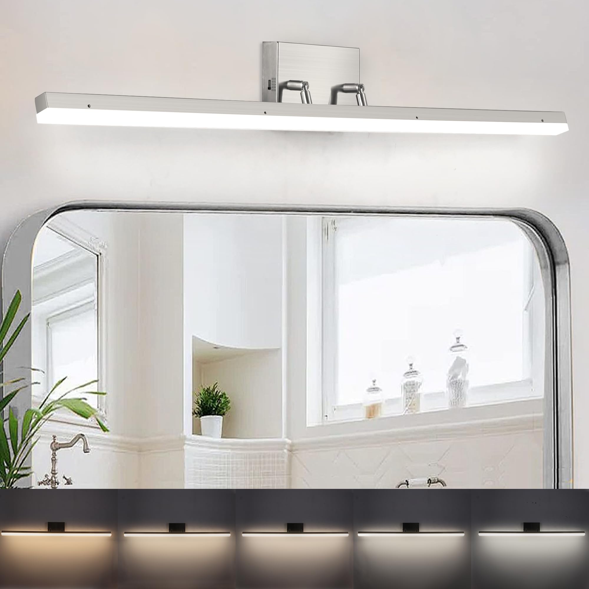 KAMLAM 36 inch Modern Led Vanity Light Bathroom, 5CCT Dimmable Bathroom ...