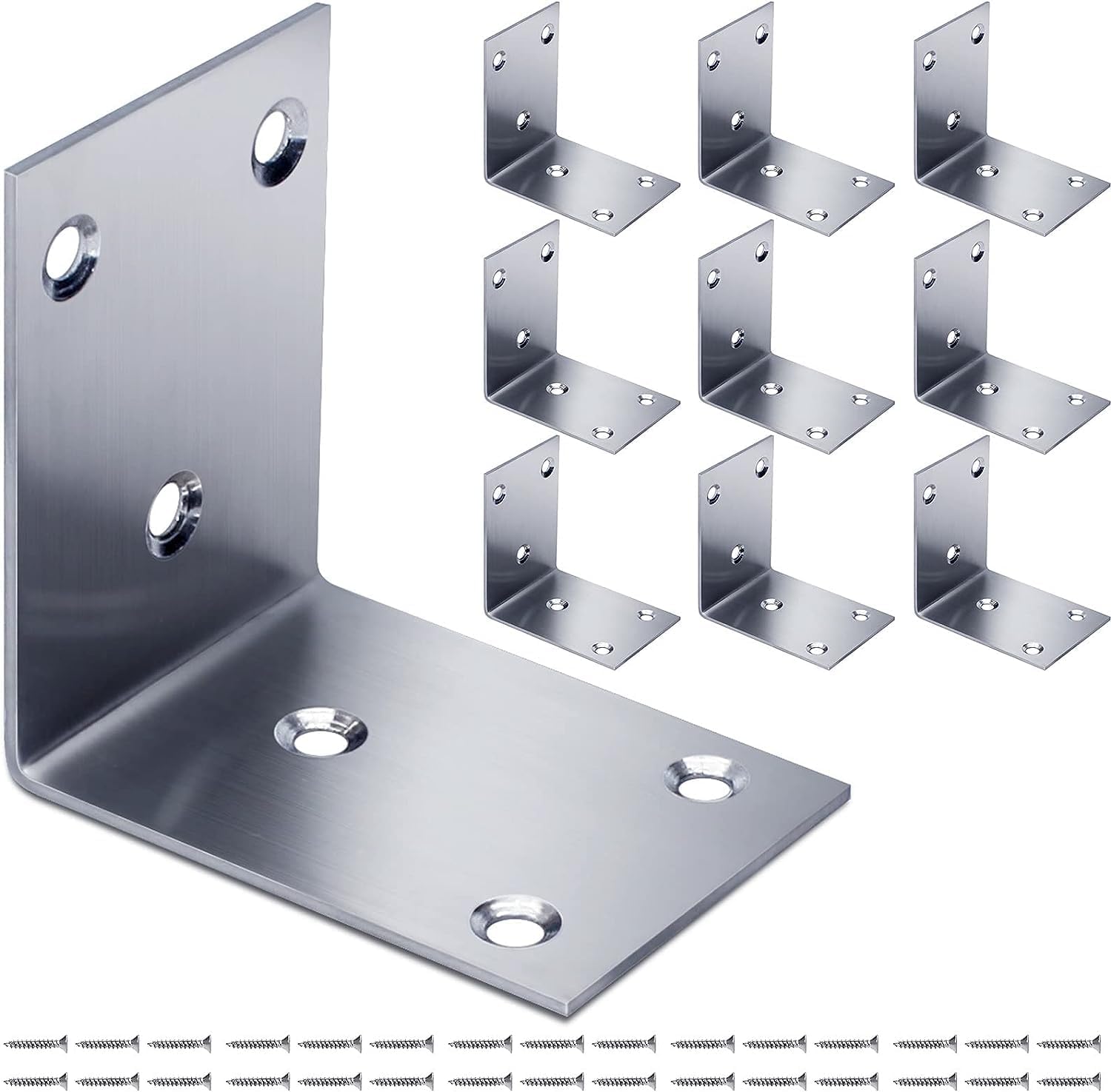 Toolzia Angle Brackets 10 Pcs, Bracket for Wood Stainless Steel Sleeper ...