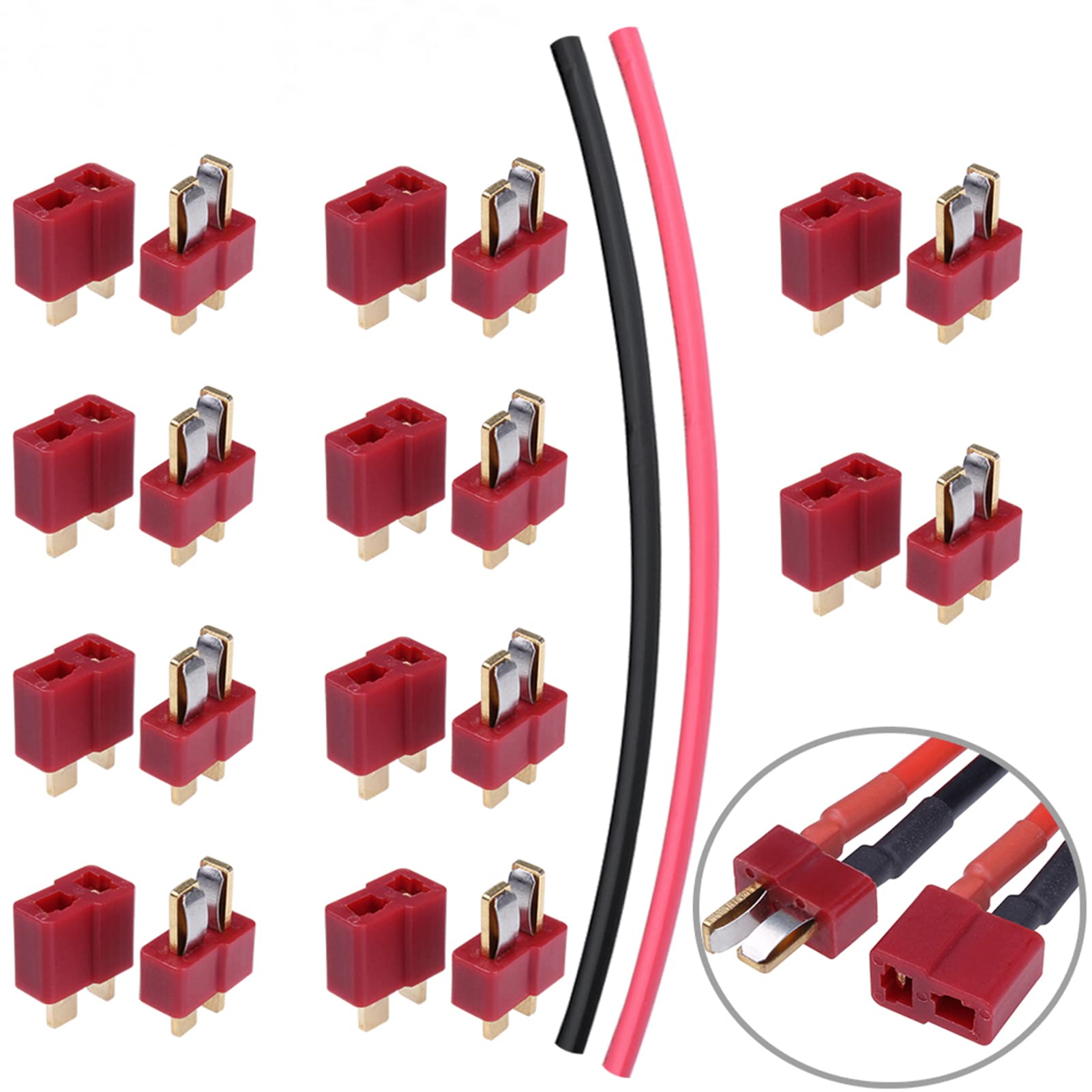 Buy Hobbypark 10 Pairs T Plug Connectors Male Female Deans Style W