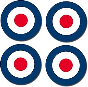 DestinationVinyl 4 x 100mm 4" Glossy Vinyl Stickers - RAF Roundel The ...