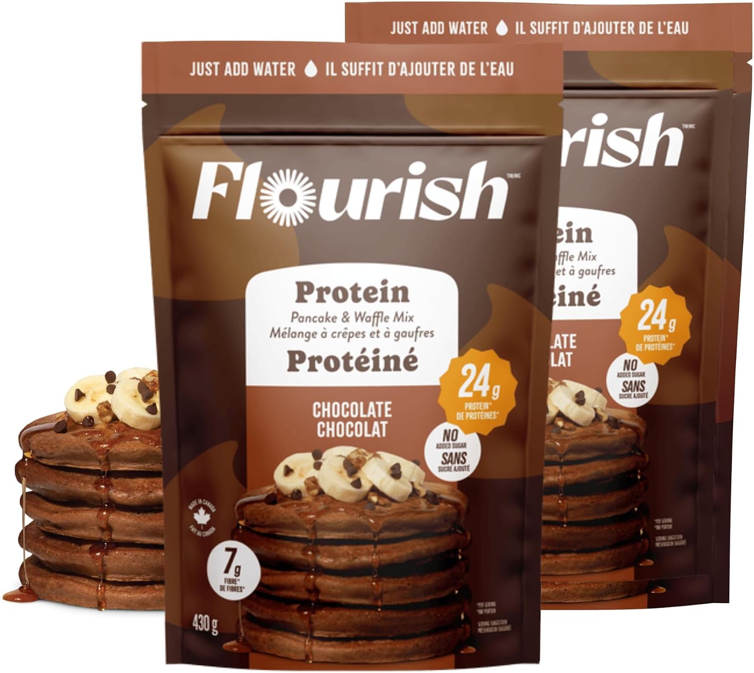 Flourish Protein Pancake & Waffle Mix with Whey Protein, No Added Sugar ...