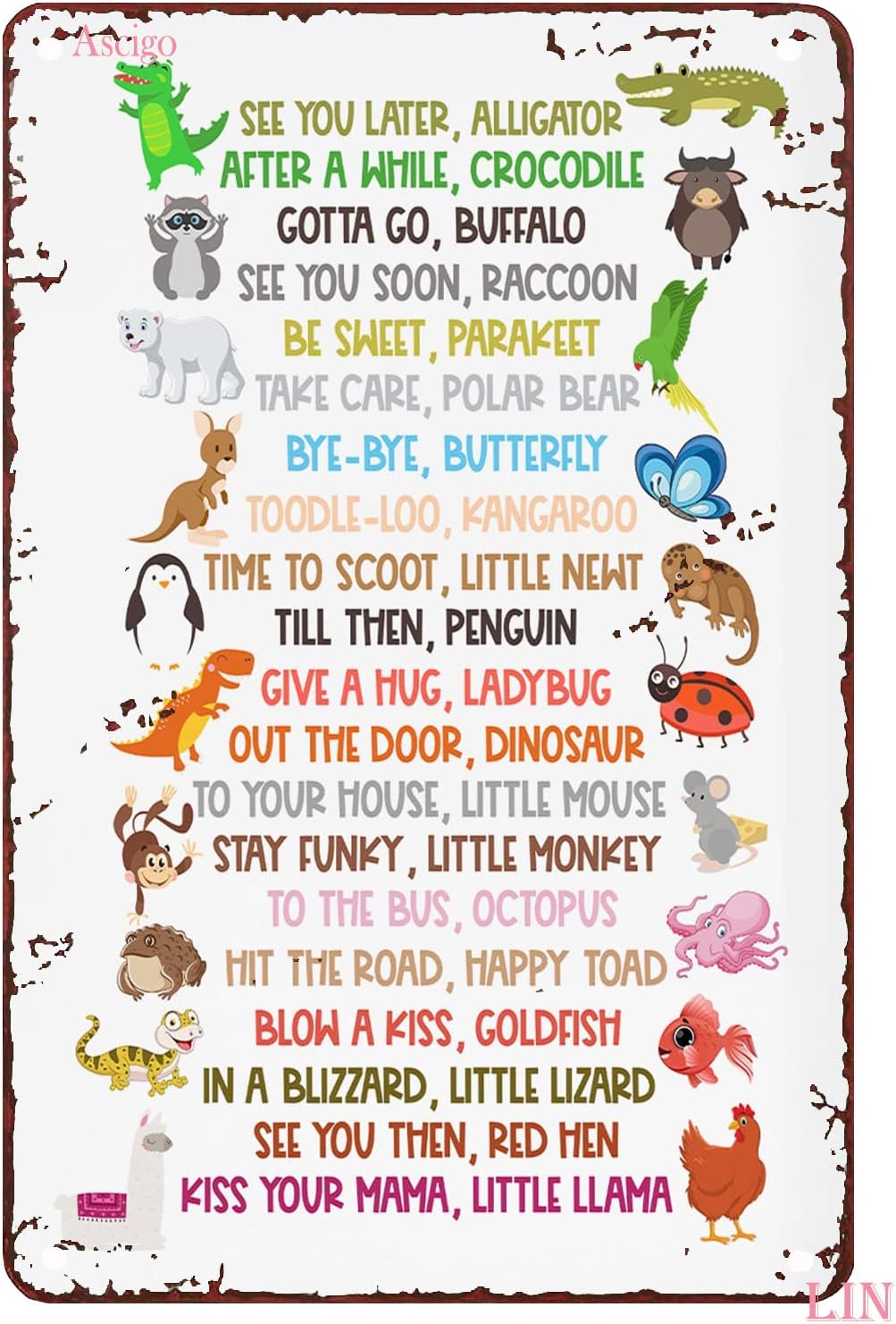 Amazon.com: Vintage Metal Sign Funny Animal Poster See You Later ...