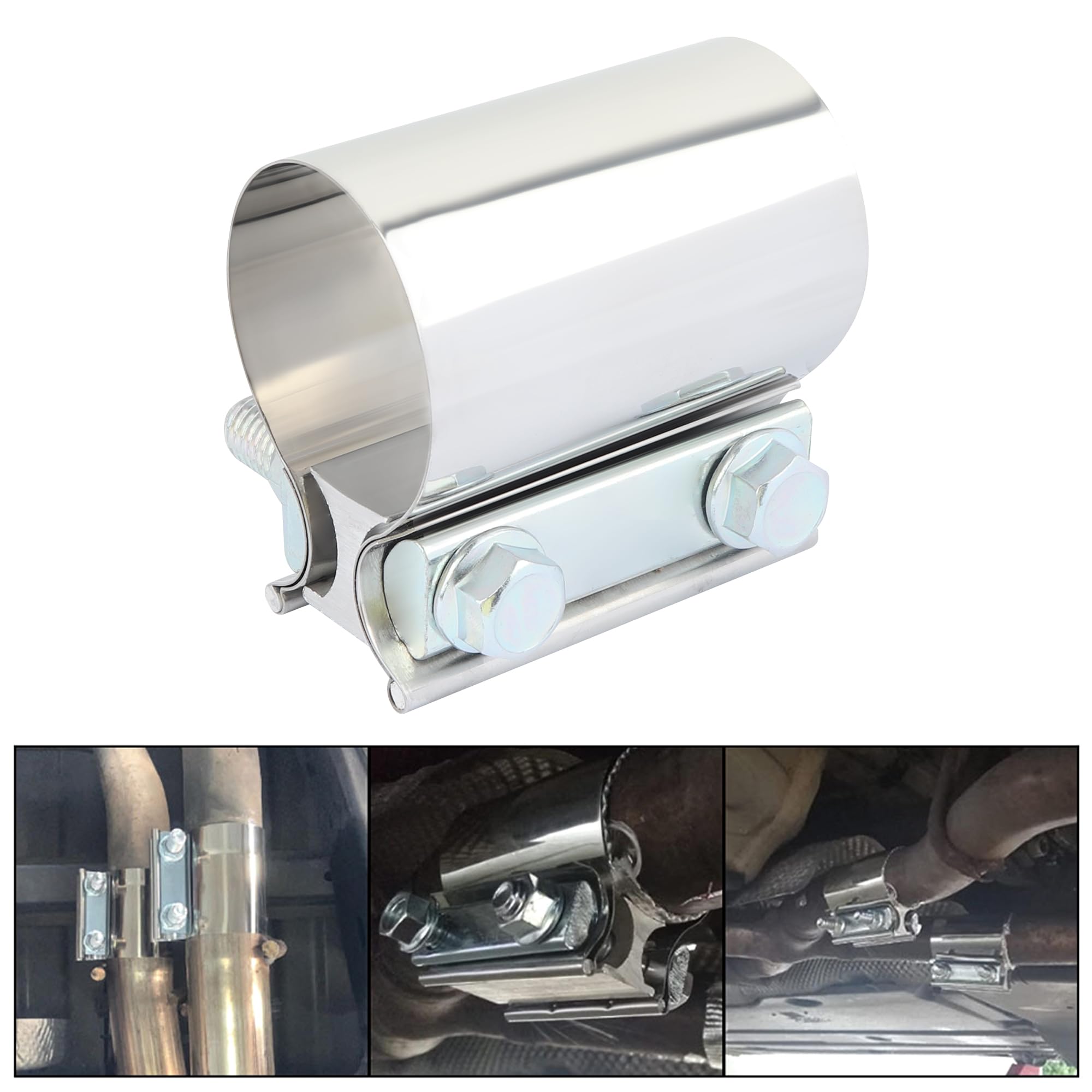 2.25 Inch Exhaust Clamp,Stainless Steel Muffler Clamp Lap Joint Exhaust ...