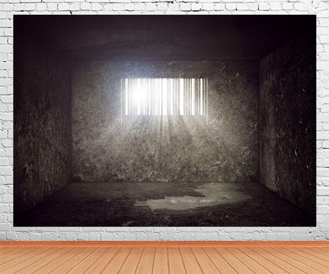 Buy Dungeon Window Prison Cell Backdrop for Theme Party, Brick Wall Mug ...