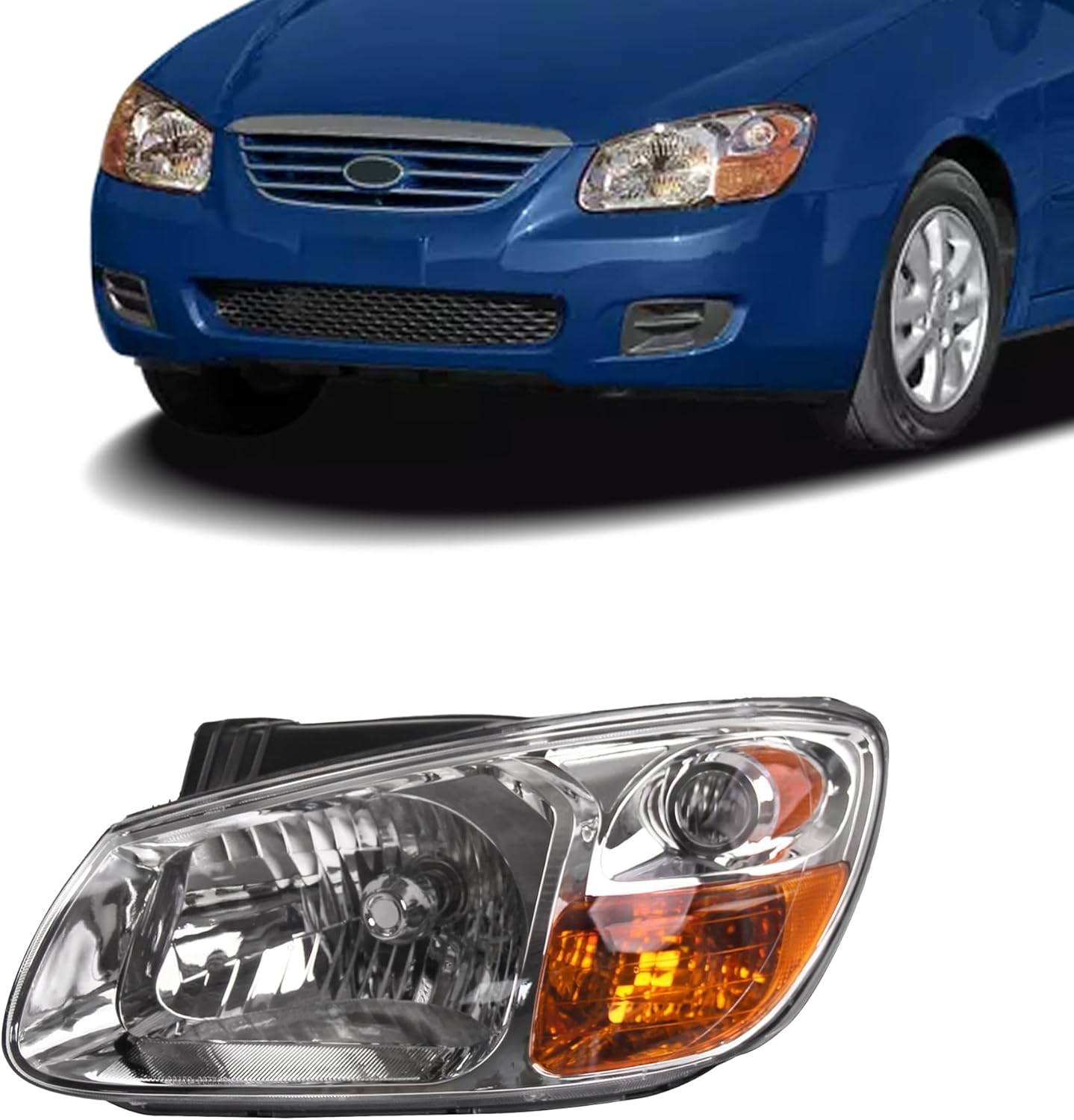 Amazon.com: PartsFlow Halogen Headlight Assembly Clear Lens Headlamp ...