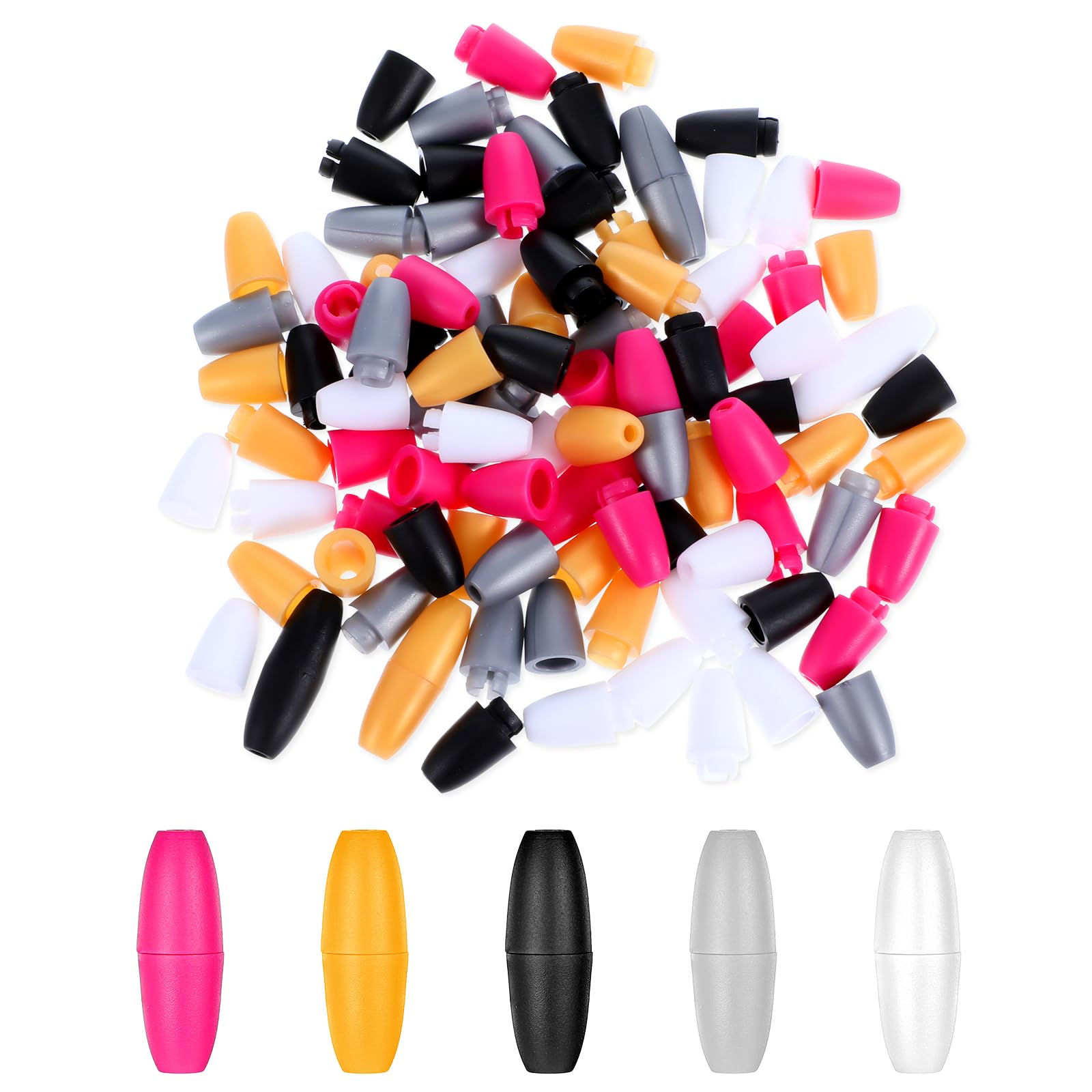 Amazon.com: 50Pcs Clasp Bead Barrel Connectors Lanyard Breakaway Clasp ...