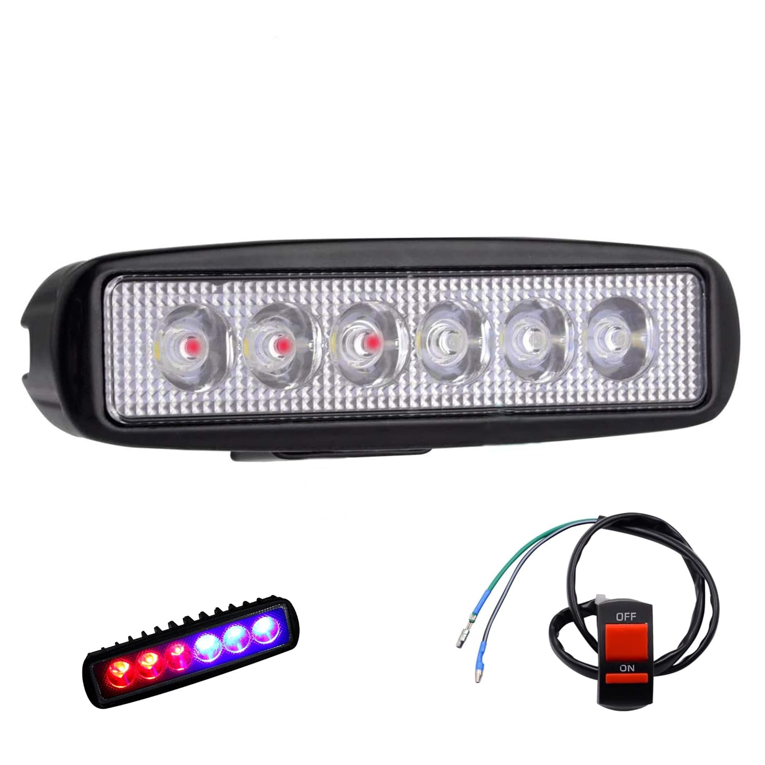 Miwings 6 LED Red Blue Multiple Hazard Flasher Strobe Emergency Warning ...