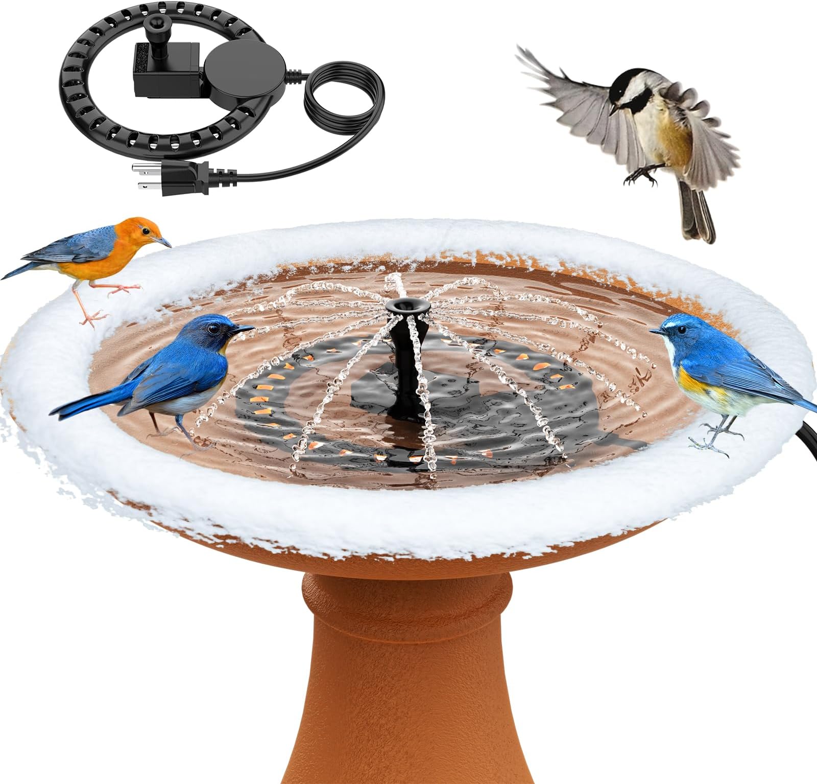 Amazon.com: Fnydvis Bird Bath Heater for Outdoors in Winter, 60W ...