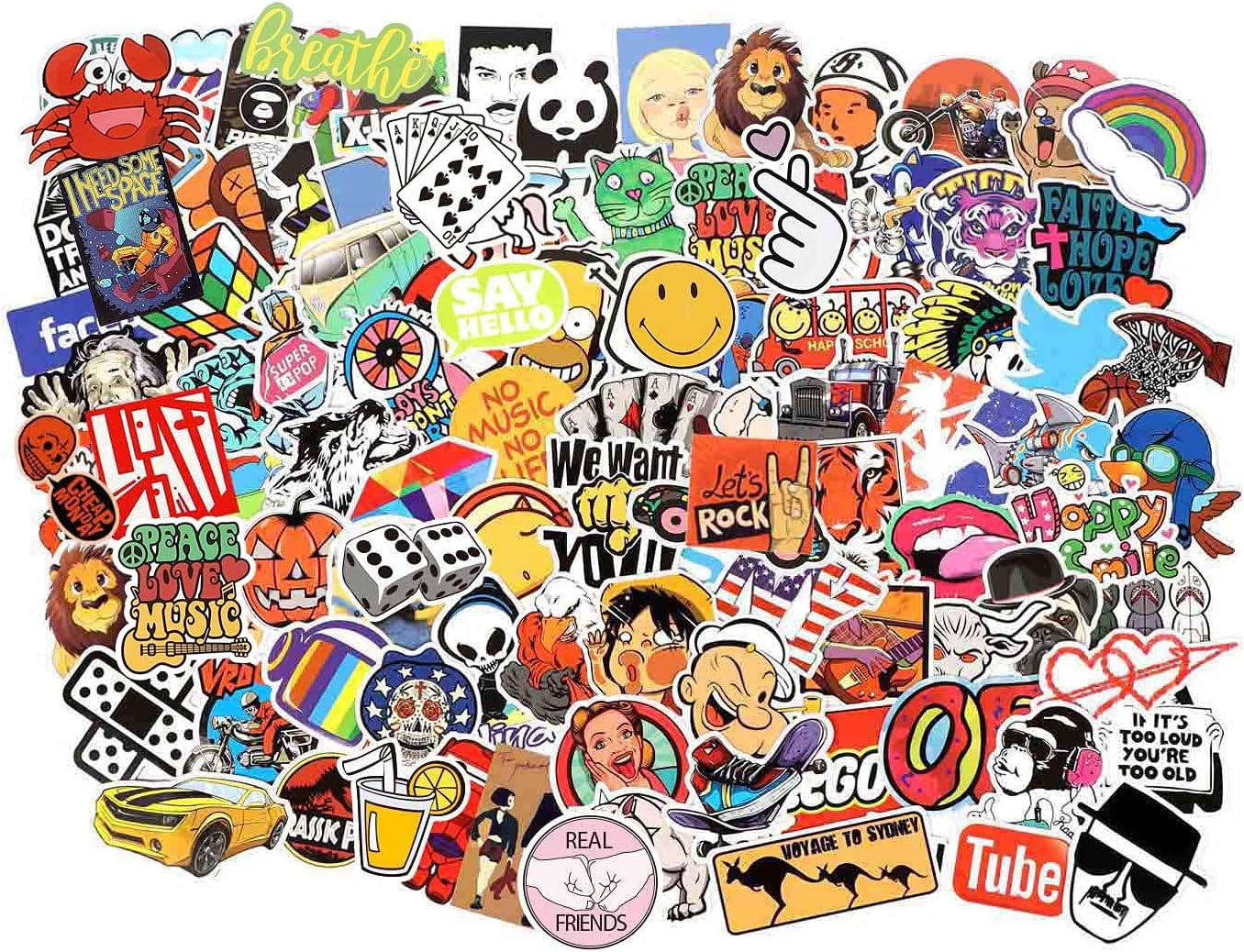 Cool Random Stickers Pack 55-500pcs Laptop Stickers Bomb Vinyl Stickers ...