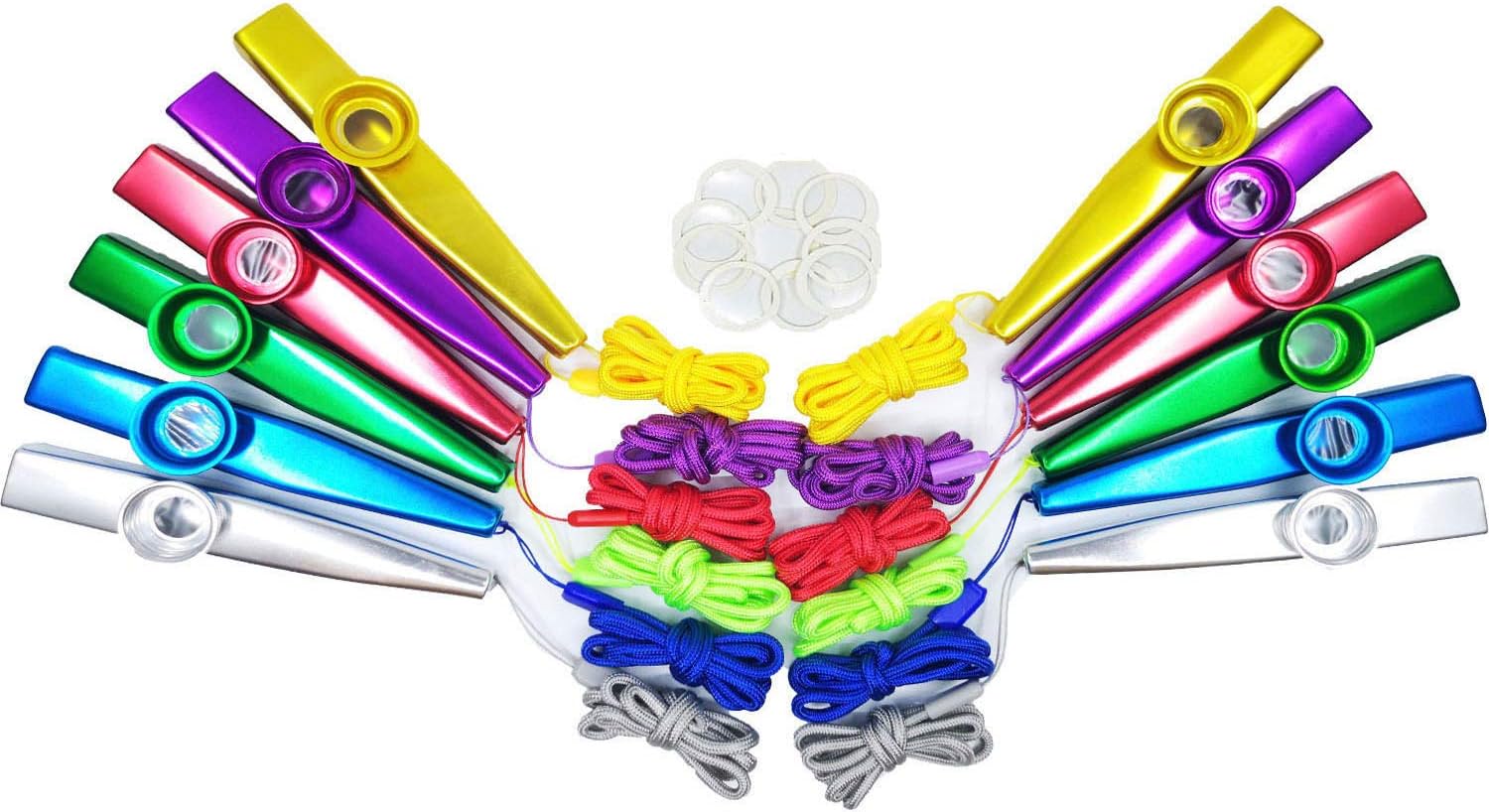Amazon.com: 24 Pcs Metal Kazoo 6 Colors Kazoos with Lanyards Musical ...