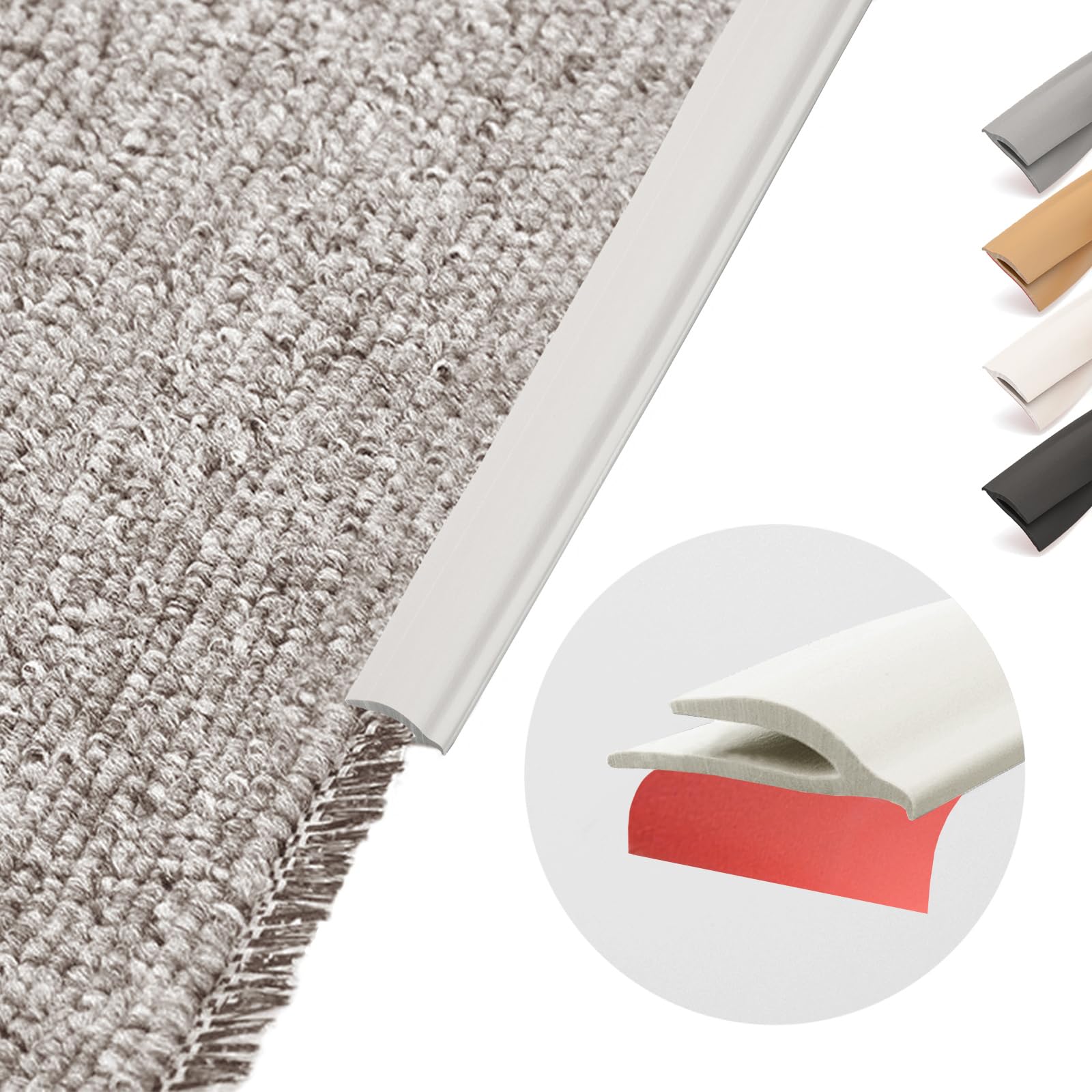 Amazon.com: Flexible PVC Carpet Edge Trim Strip – Self Adhesive ...