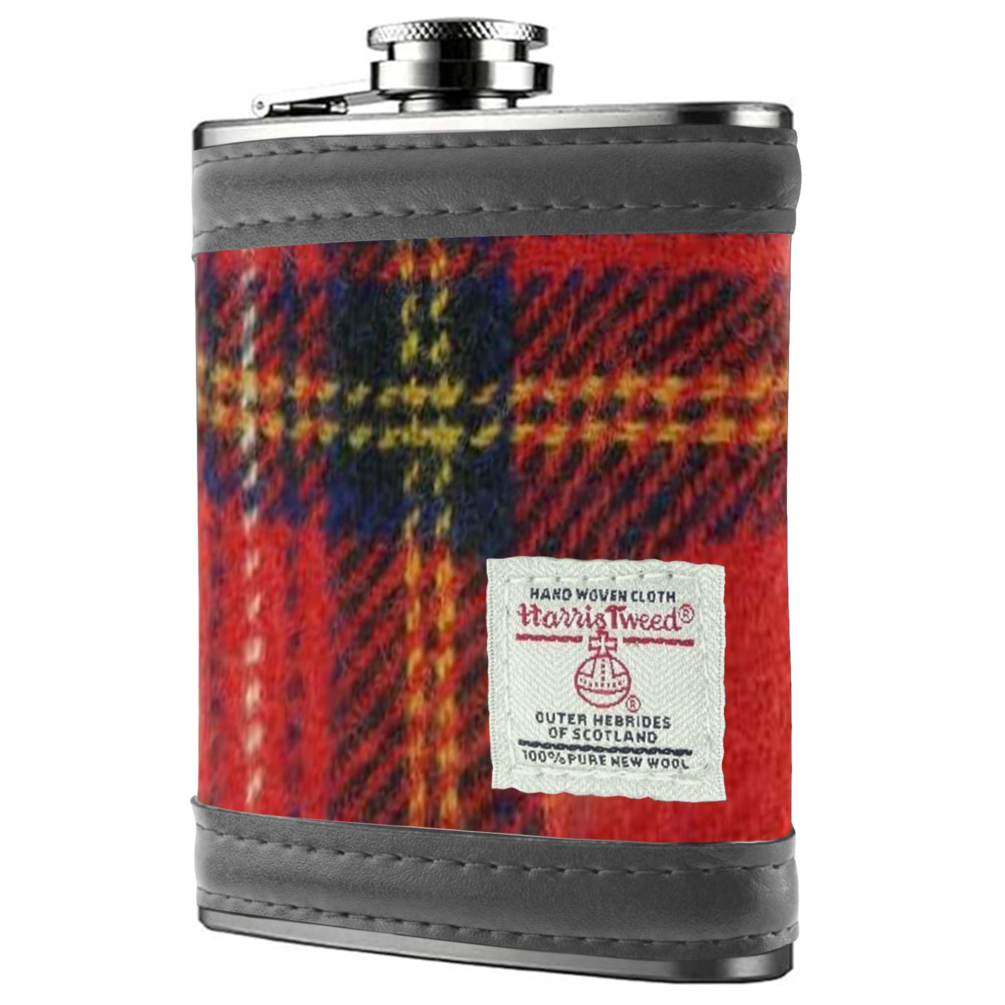 6oz Harris Tweed Hip Flask - Tartan Liquor flasks for Men - Gift Box ...
