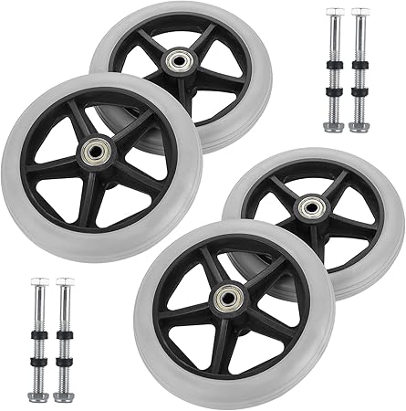 Amazon.com: MUXHEL 4 Pcs Walker Wheels Replacement 6 Inch Solid ...