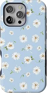 Amazon.com: Casely iPhone 16 Pro Max Case | Daisy Daydream | Baby Blue Floral Case | Compatible ...