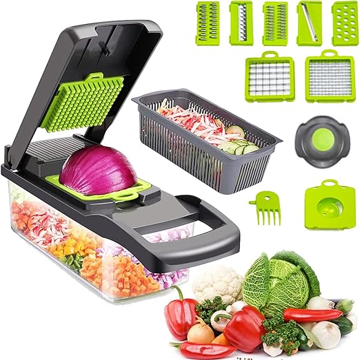 12 in 1 Vegetable Chopper, Mandoline Vegetable Slicer Fruit and ...