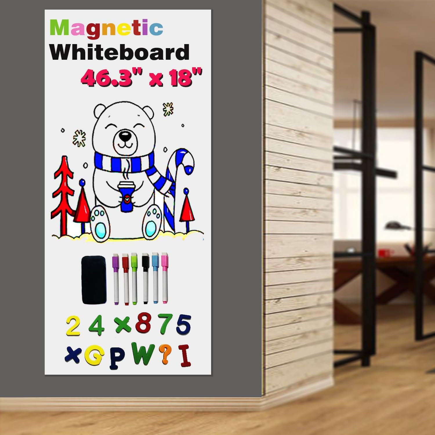 Amazon.com : ZHIDIAN Magnetic Whiteboard Sticker for Wall/Door, 48" x ...