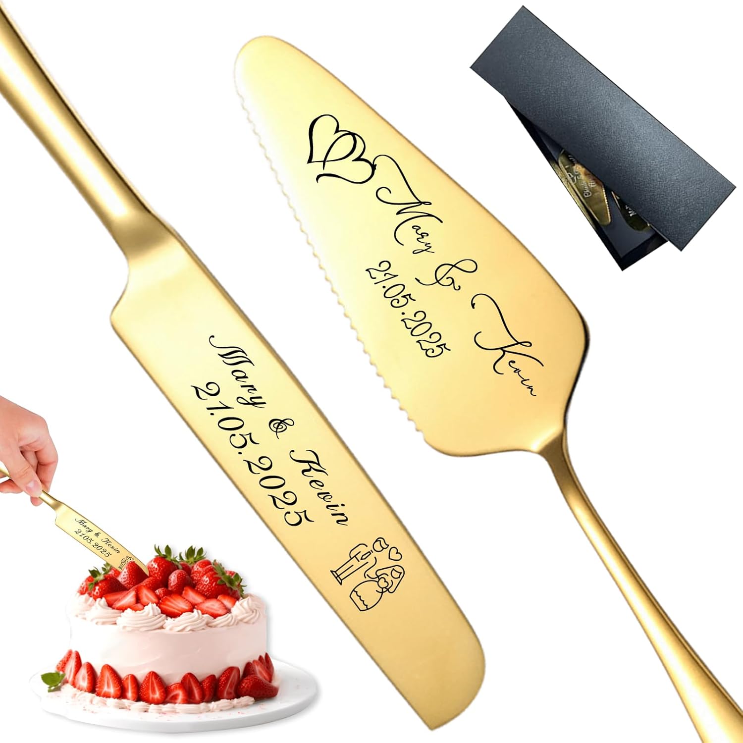 Amazon.com: Personalized Cake Cutter Custom Wedding Cake Knife and ...