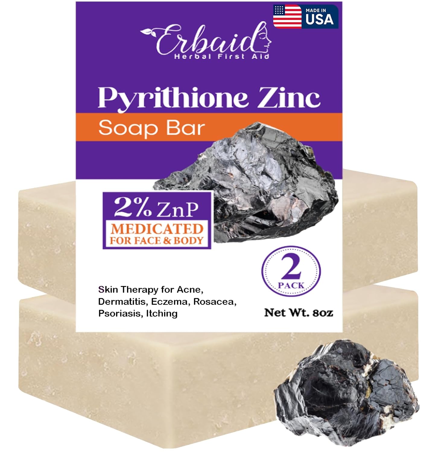 Amazon.com : Pyrithione Zinc Soap Bar for Face & Body, 4oz | 2% ZnP Bar ...