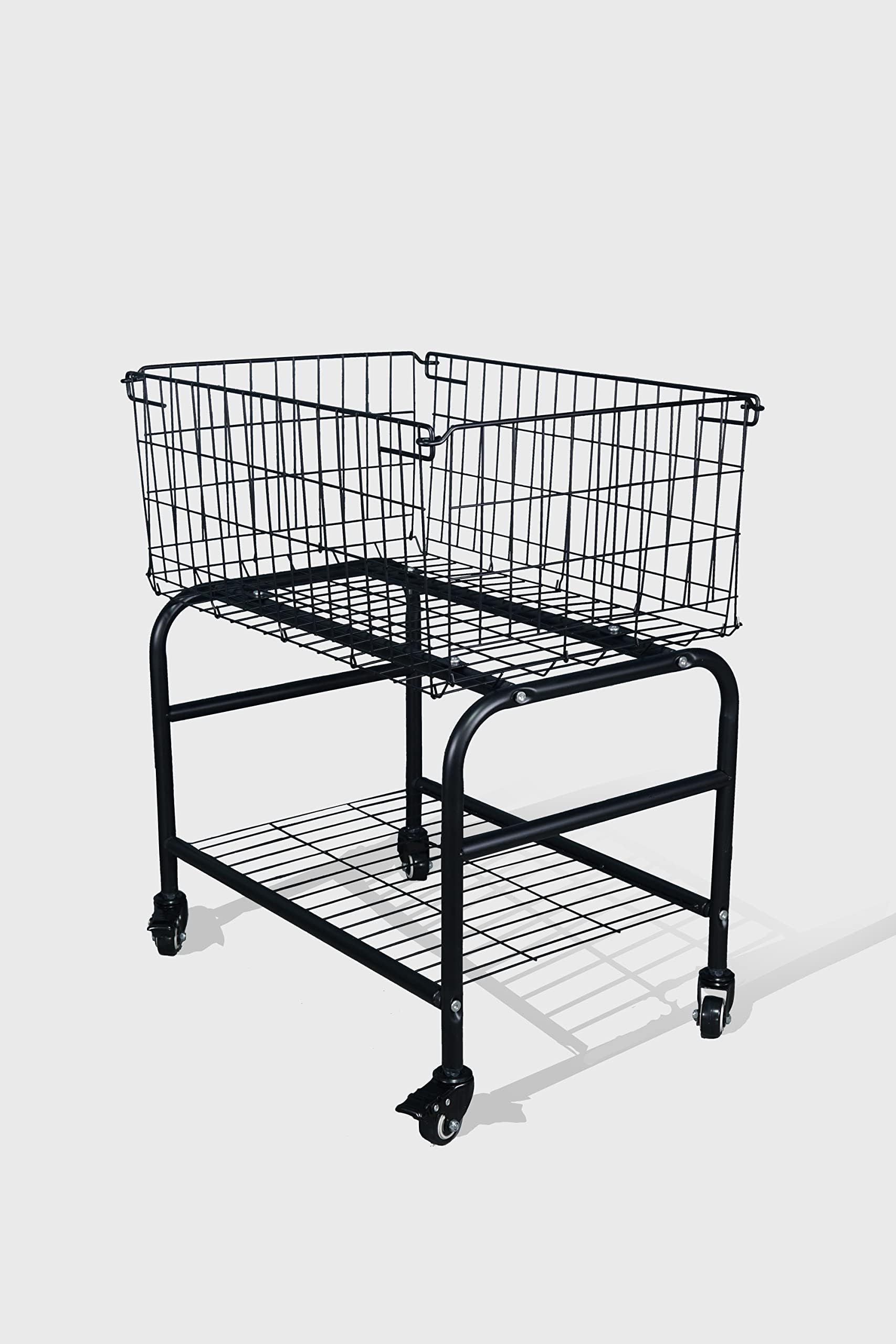 Amazon.com: Rolling laundry cart, laundry basket, easy storage cart ...