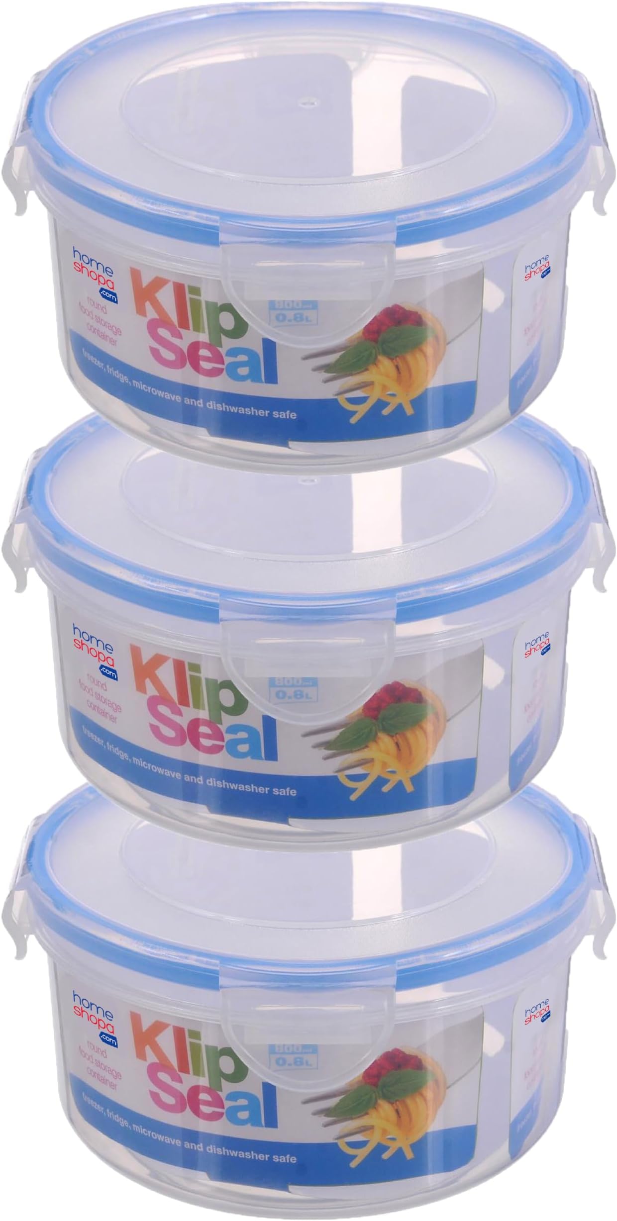 HOMESHOPA 3 Pack Round Plastic Food Storage Containers 100ml, Leak ...