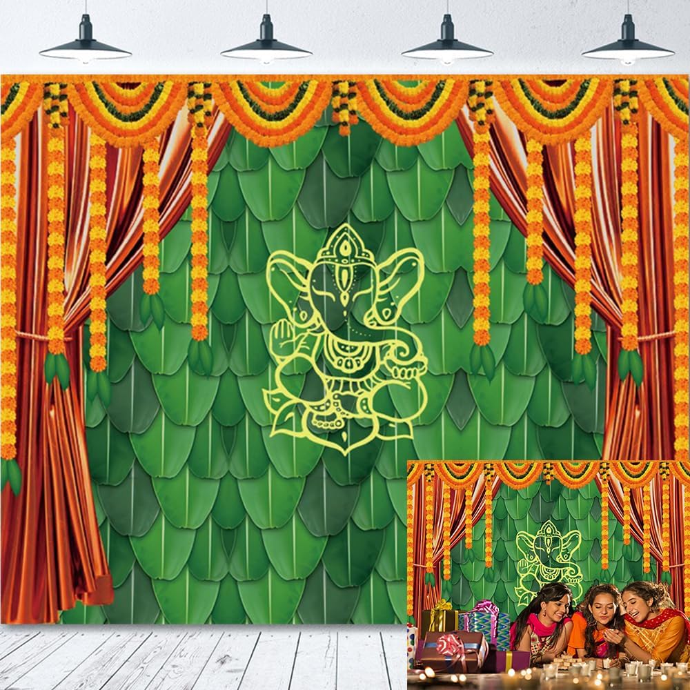 Amazon.com : Indian Pooja Backdrop Decoration for Photography LFEEY ...