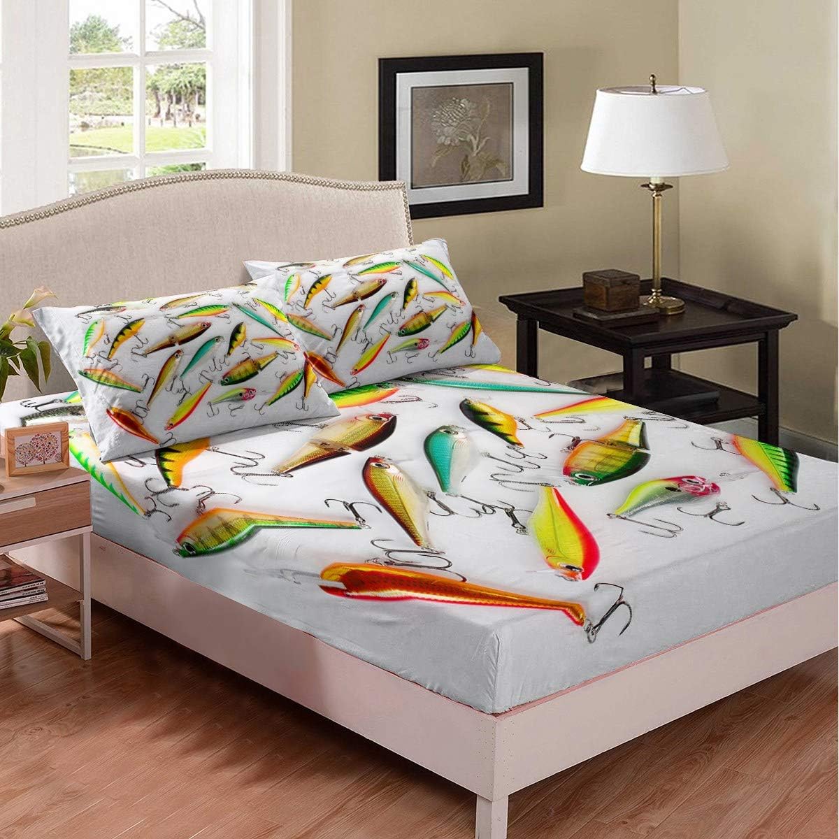 Amazon.com: Fishing Bedding Bed Sheet Set for Boys Teens Child Kids ...