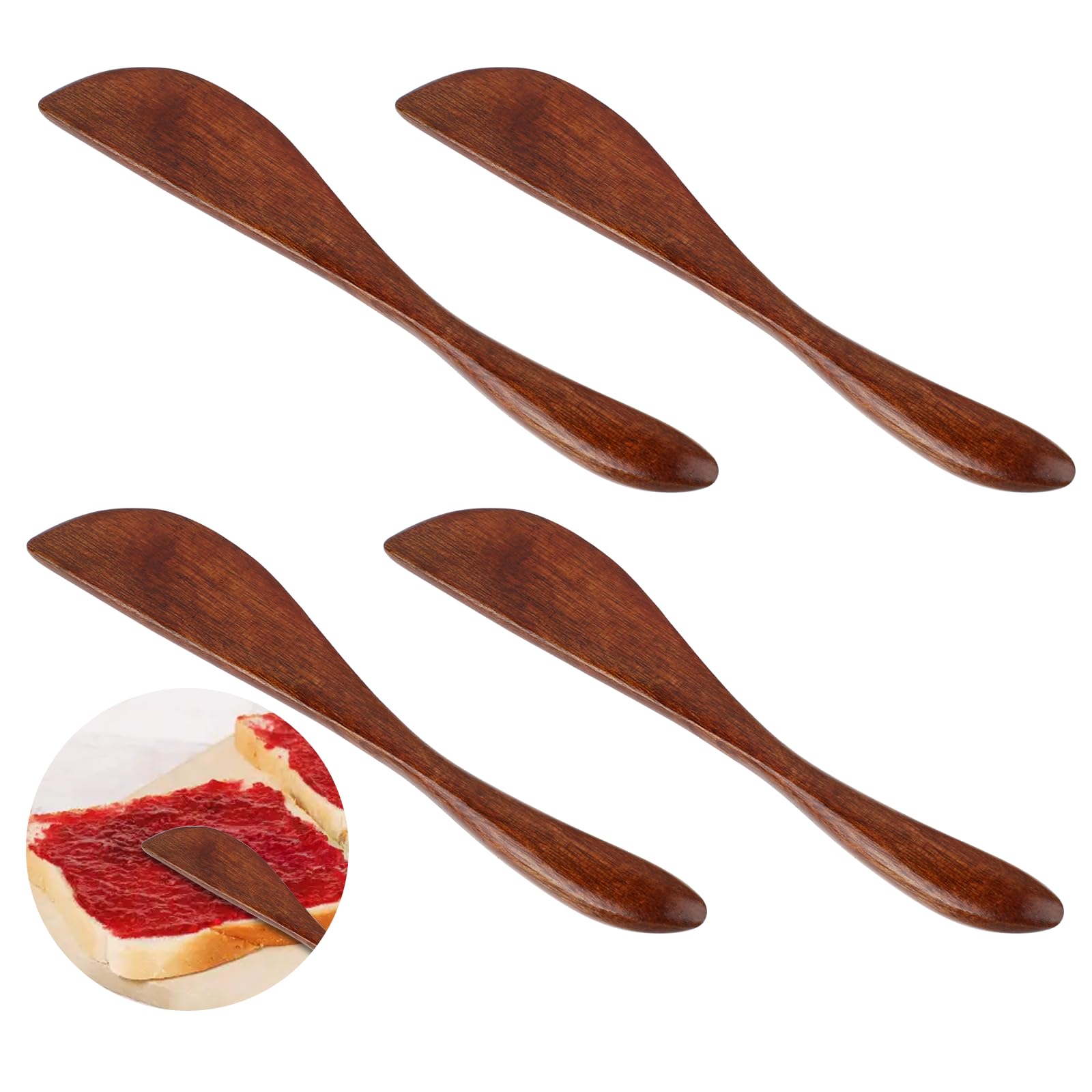 Amazon.com: Molain 4Pcs Wooden Butter Knife, 5.9 Inch Jelly Cheese ...