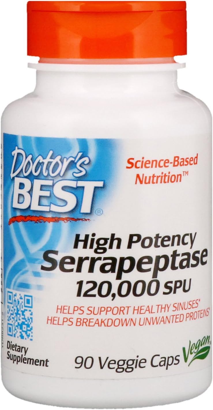 Amazon.com: Doctor's BEST, (3 Pack High Potency Serrapeptase, 120,000 ...