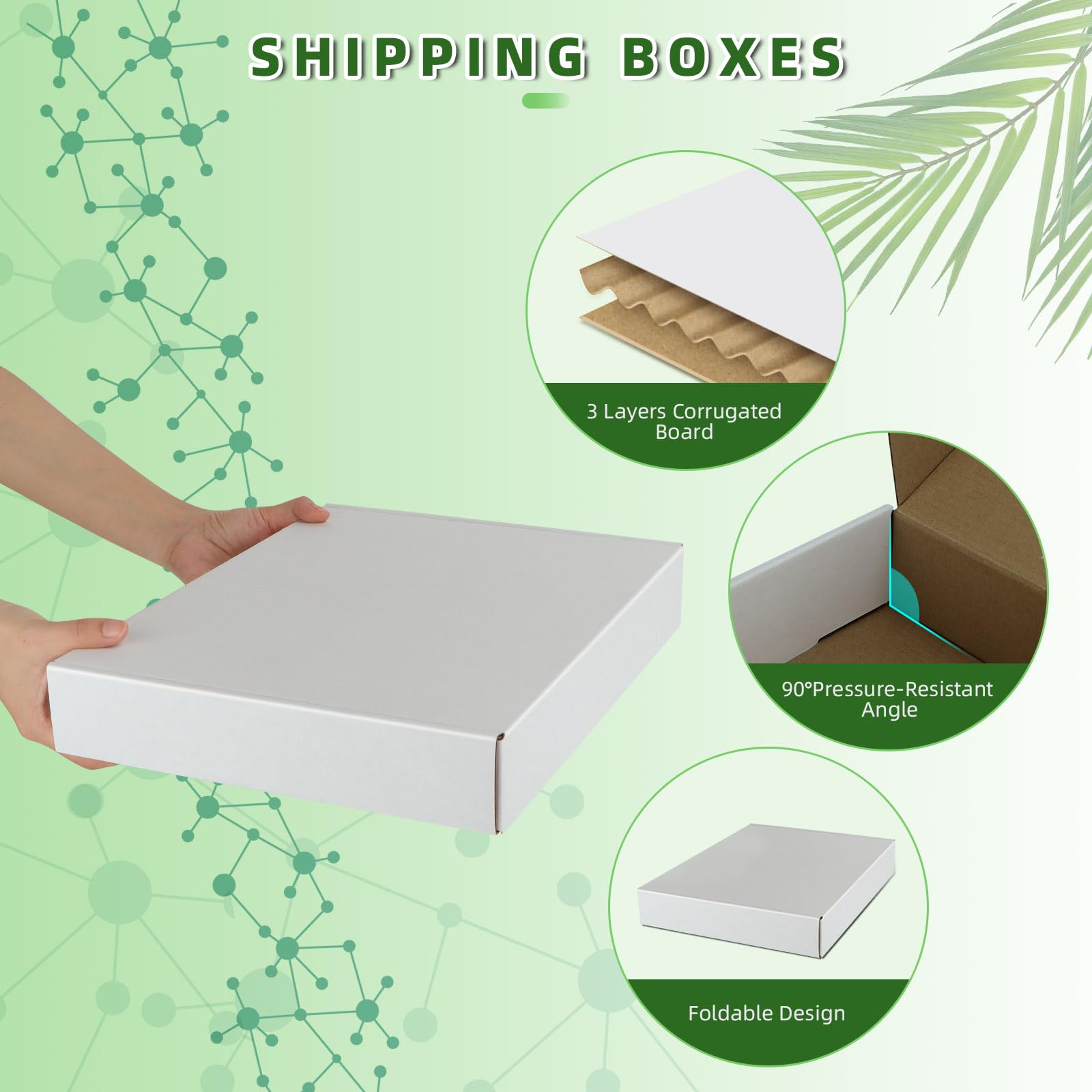 Snapklik.com : 25-Pack 13x10x2 Shipping Boxes For Small Business, White ...