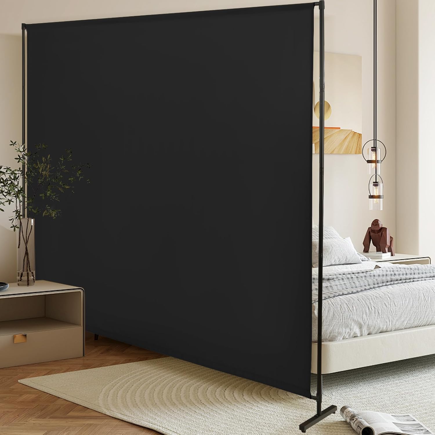 Amazon.com: Room Divider,73" W X 75" H Height Adjustable Single Privacy ...