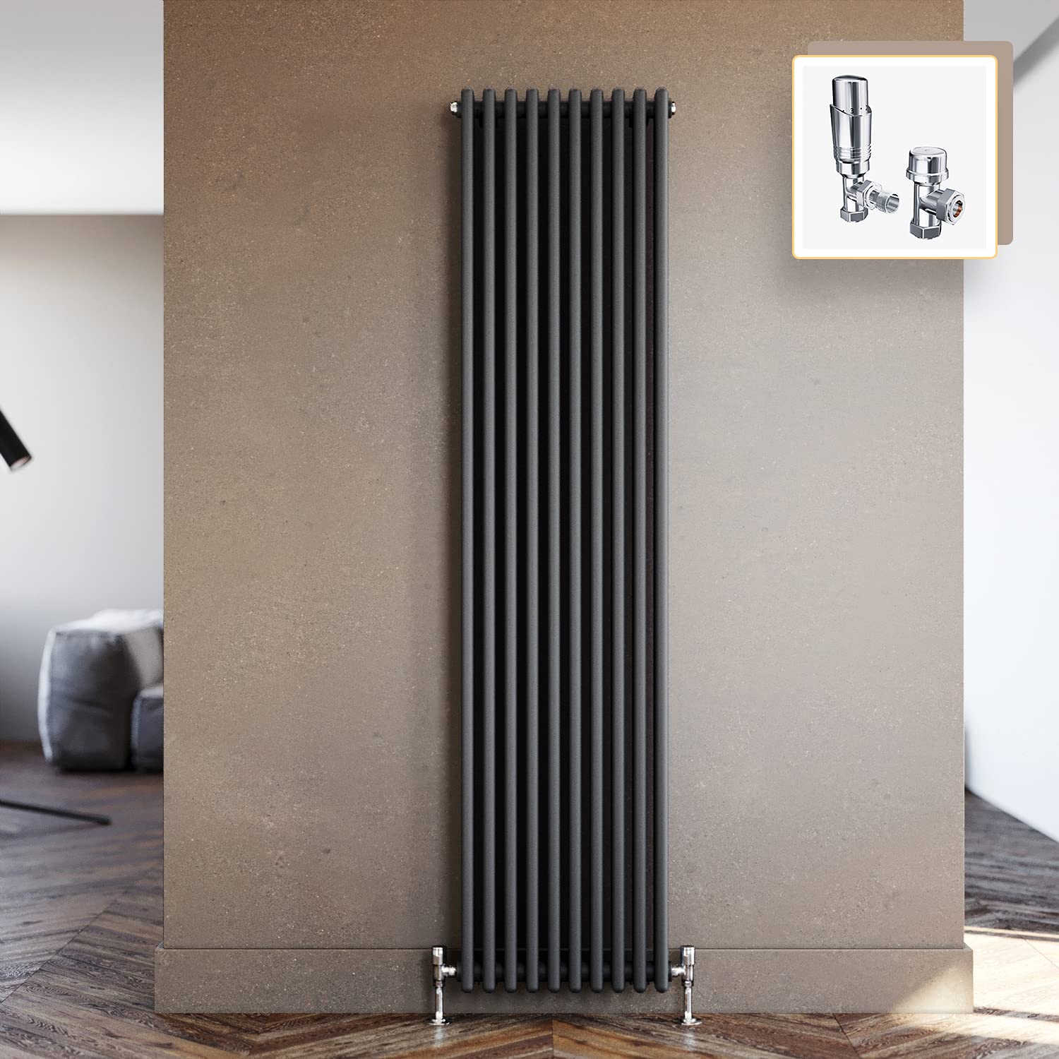 Buy ELEGANT 3 Column Radiator Cast Iron Style 1800 x 470mm Vertical ...