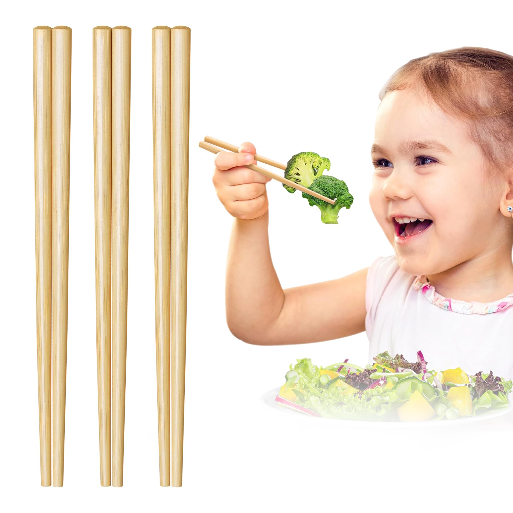 Amazon.com: LOROTOCO 3 Pairs Short Kids Chopsticks 7inch Bamboo ...
