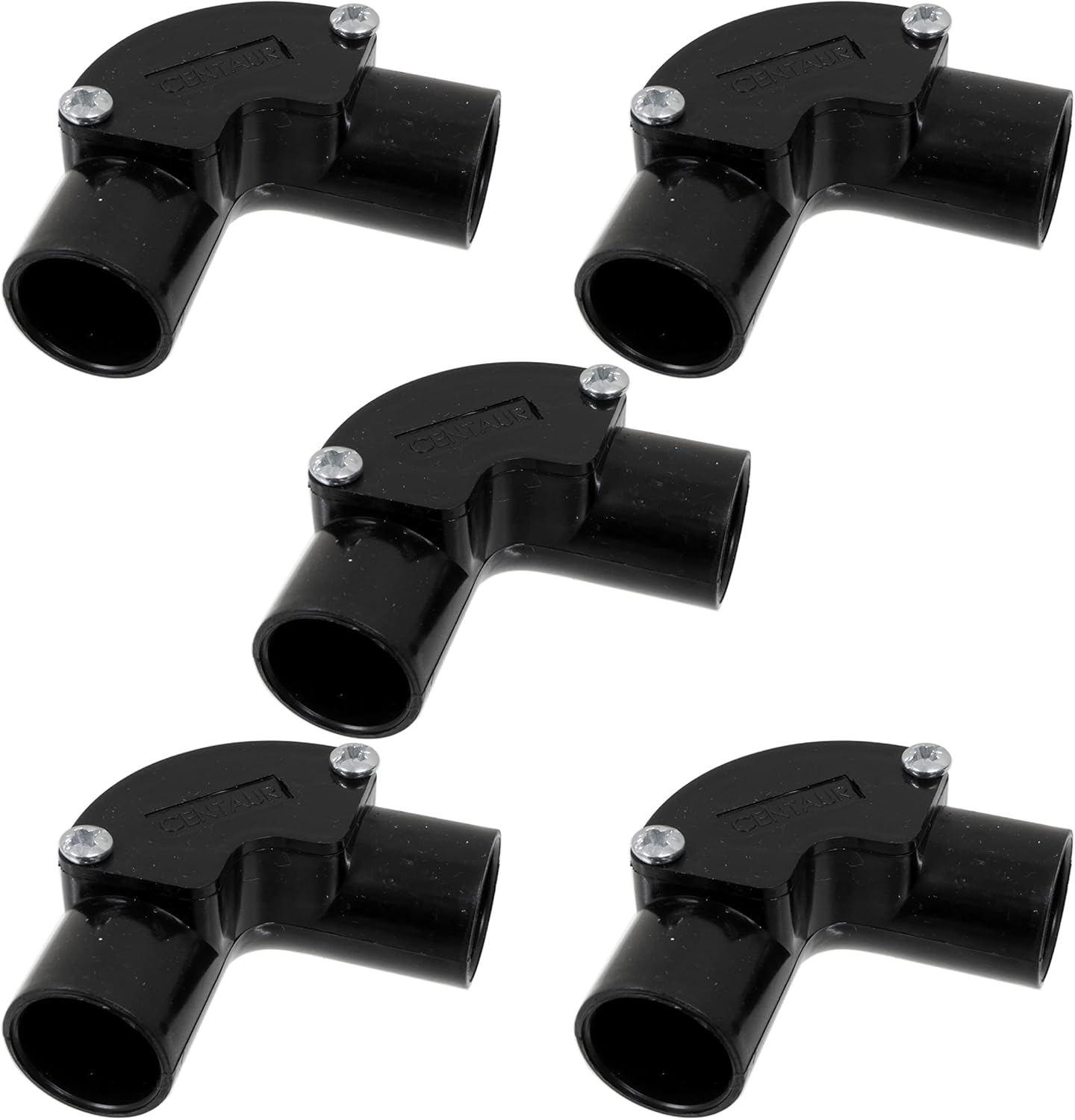 5 x 20mm Black Inspection Elbow for PVC Conduit 90 Degree Bend Plastic ...