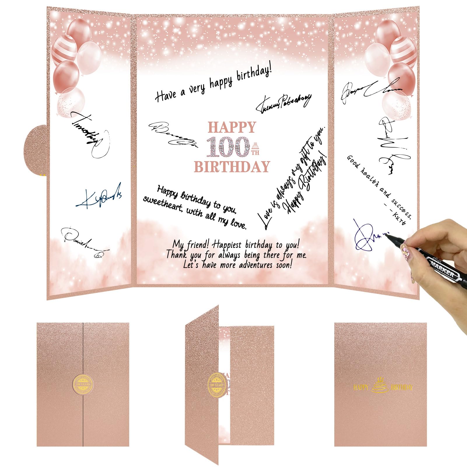 Snapklik.com : 100th Birthday Decorations Women Guest Book Alternative ...