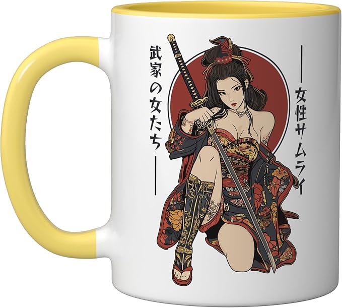 Amazon.com | Samurai Warrior Waifu Girl Japanese Ukiyo-e Manga Samurai ...