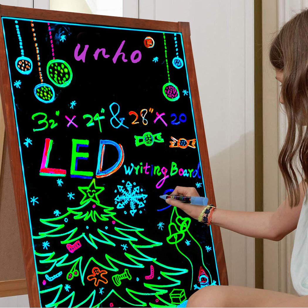 Buy UNHO LED Message Board 30" x 22" Neon Writing Board Restaurant Menu ...