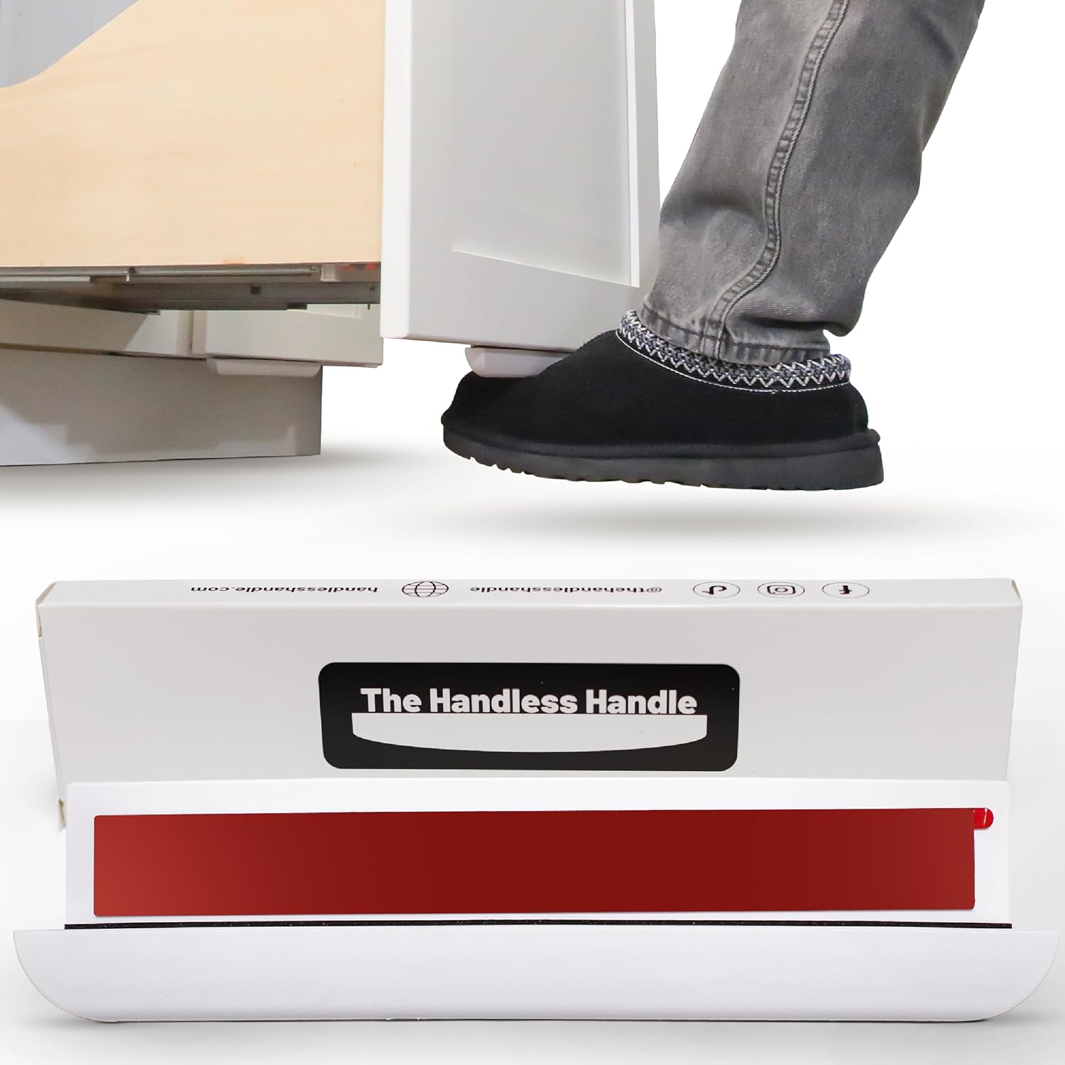 The Handless Handle – Hands-Free Garbage Drawer Foot Pull Handle ...