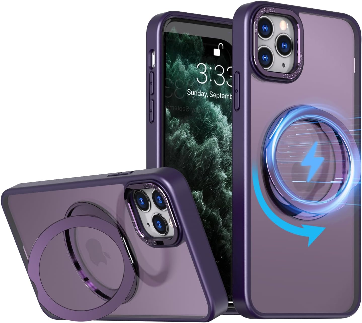 Amazon.com: Turquiase 360°Rotatable Ring Magnetic Stand Case for iPhone ...