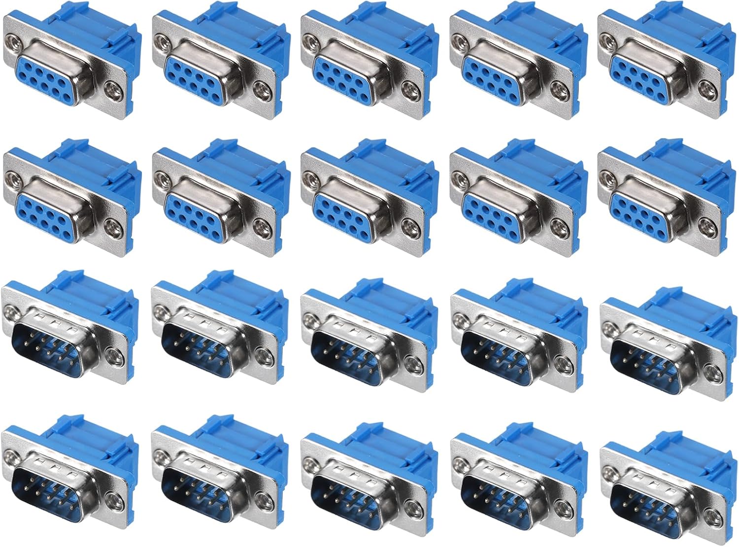 Amazon.com: uxcell 20pcs D-sub Connector DB9 Male Female 9 Pin Breakout ...
